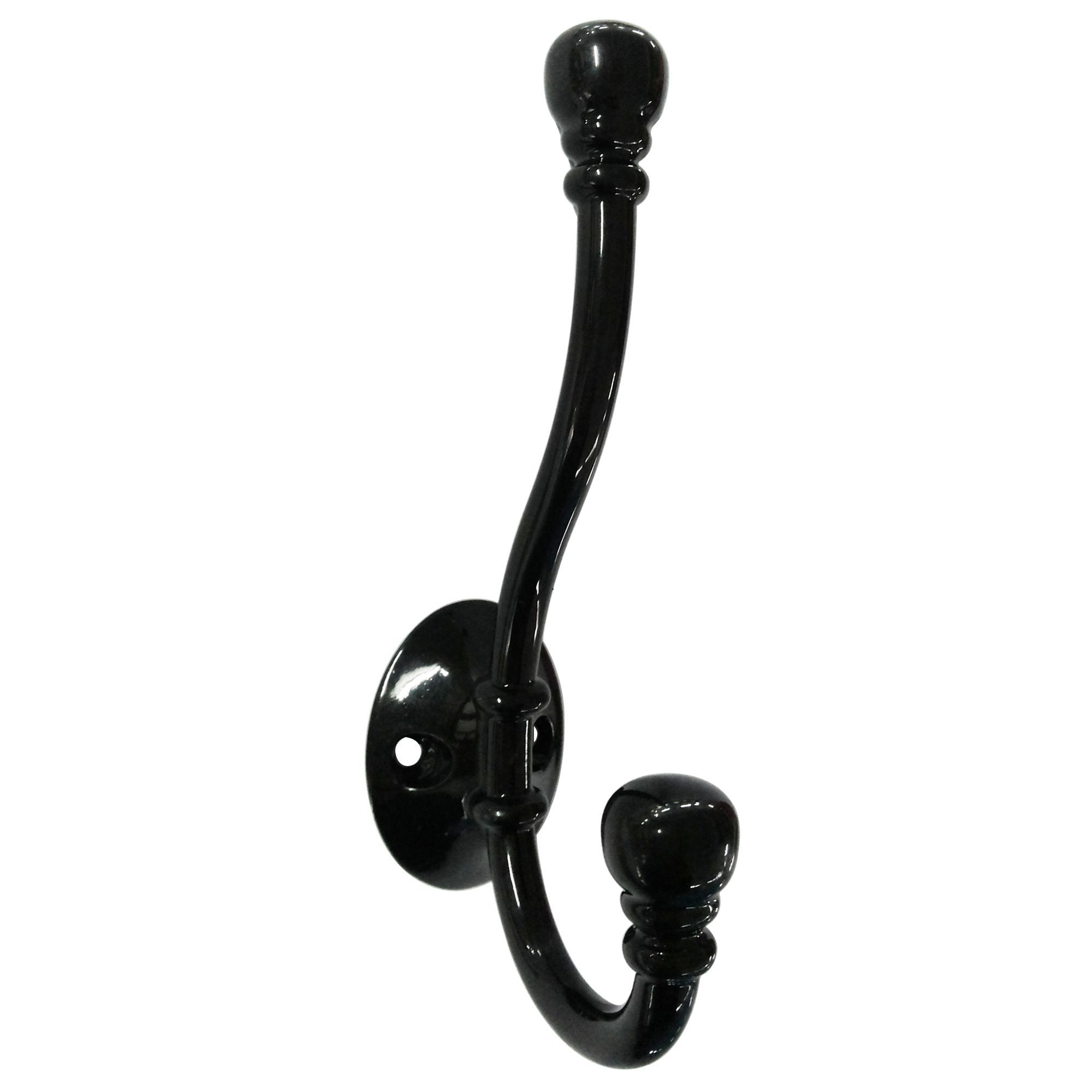 Black Zinc alloy Double Ball Hook | DIY at B&Q