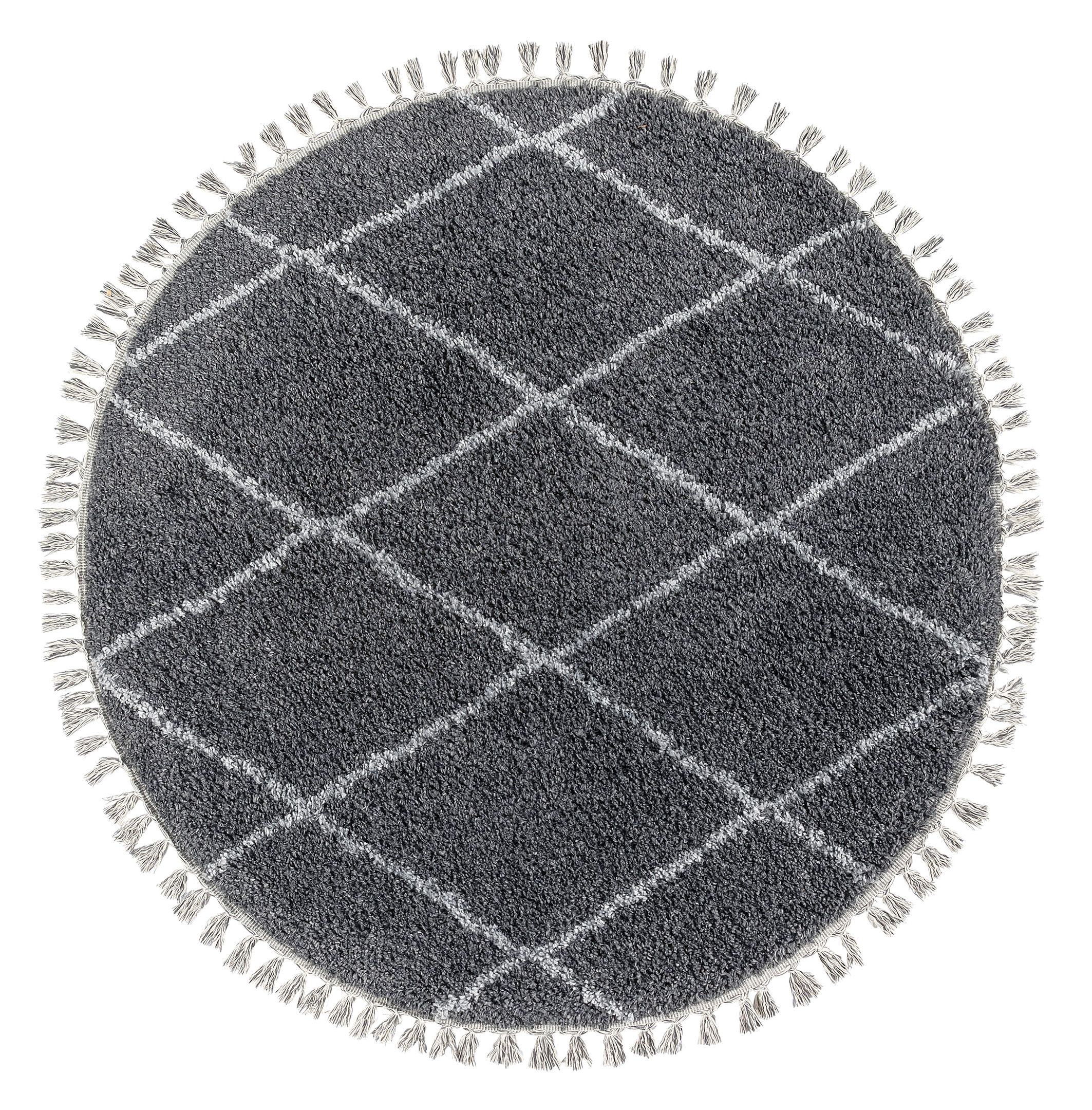 Blake Charcoal Shaggy berber Medium Rug, (L)120cm x (W)120cm | DIY at B&Q