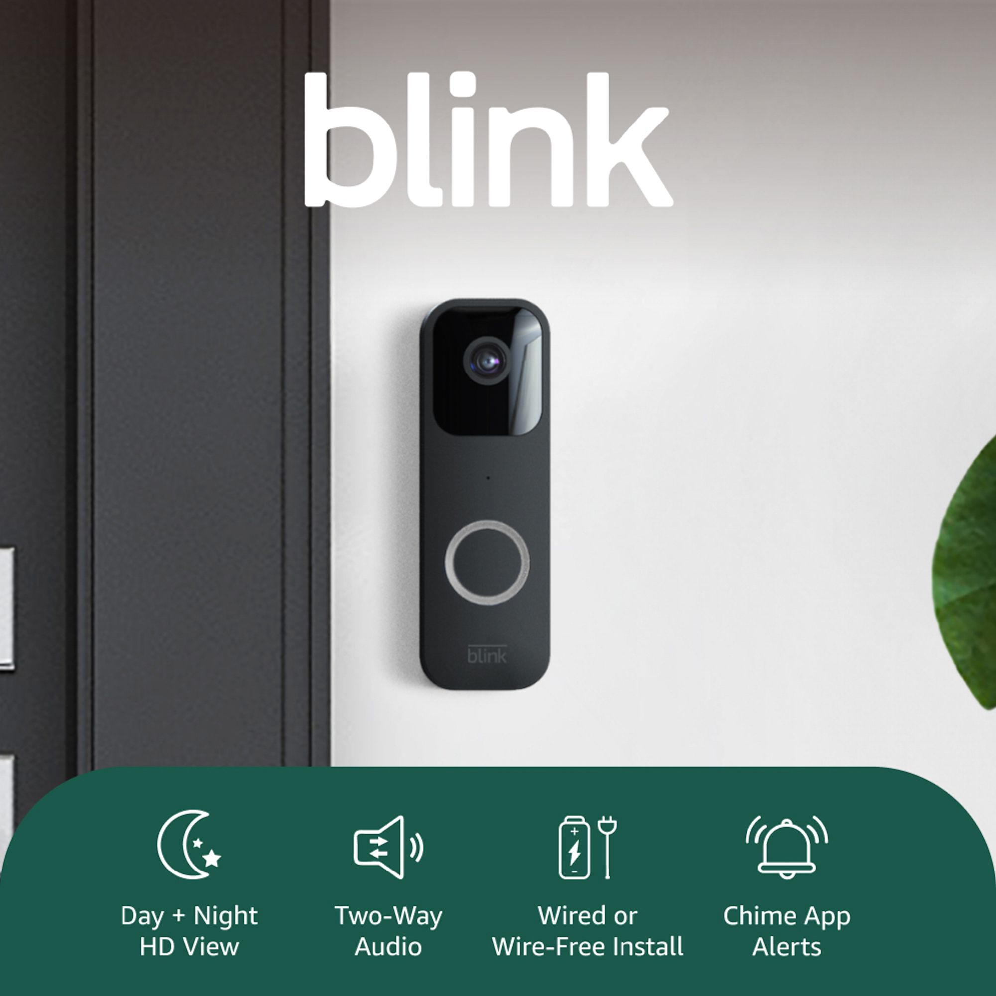 Blink Black Wireless Video doorbell with homebase