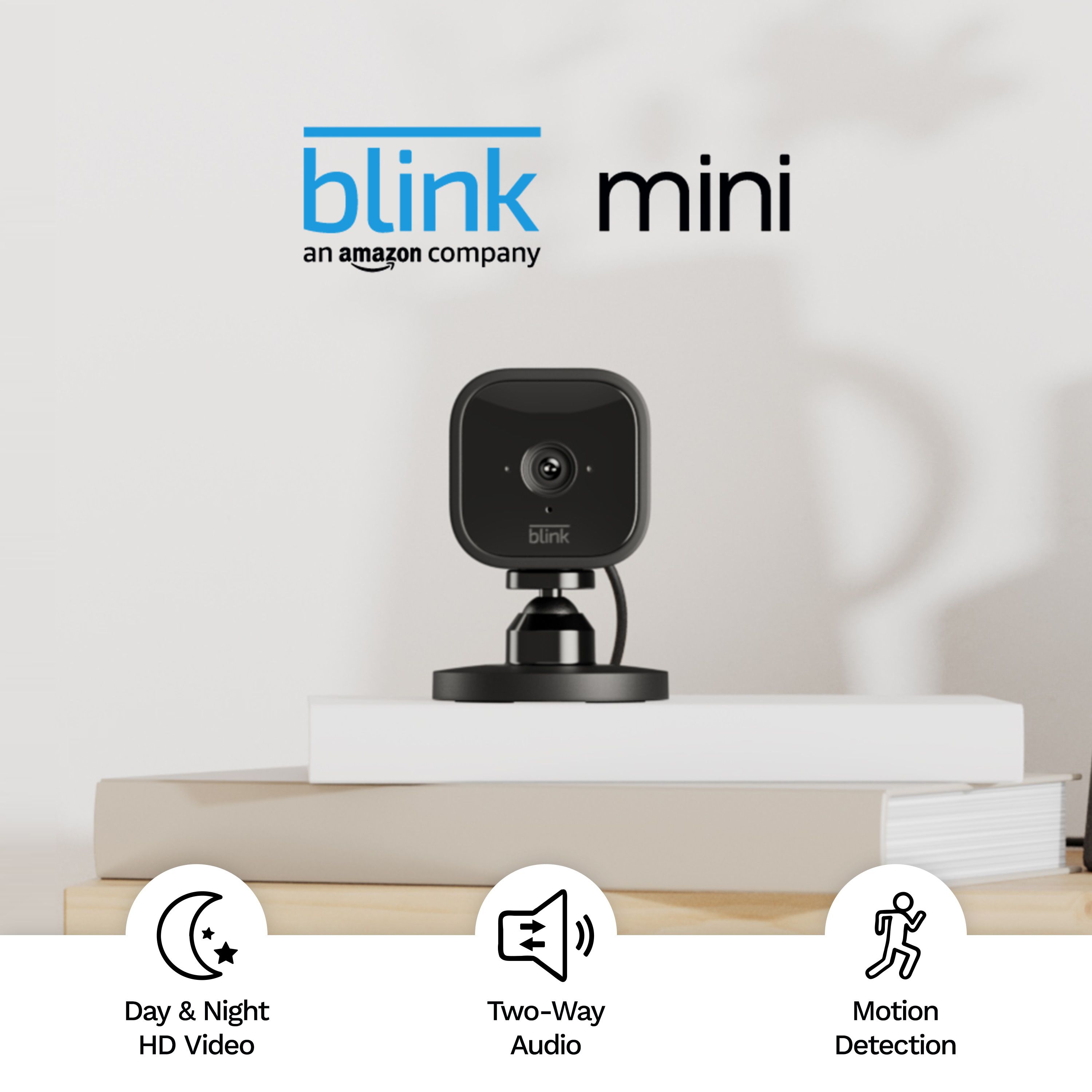 Blink Wi-fi Indoor Swivel & tilt Smart camera in Black, Pack of 2