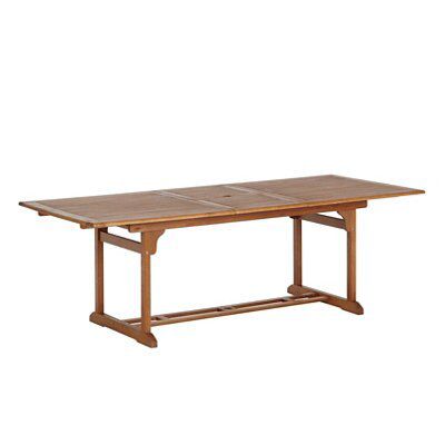 Blooma Aland Natural Timber 6 seater Extendable Rectangular Table