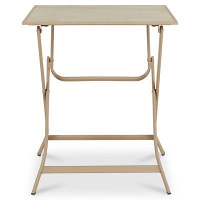 Blooma Aronie Metal Beige Foldable 2 seater Square Table