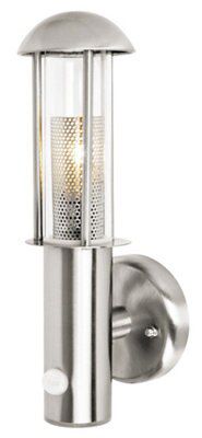 Blooma Arundell Stainless steel effect Halogen PIR Outdoor Wall light 42W