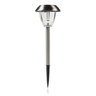 Blooma Aurora Silver effect Solar-powered LED Outdoor Spike light, Pack ...