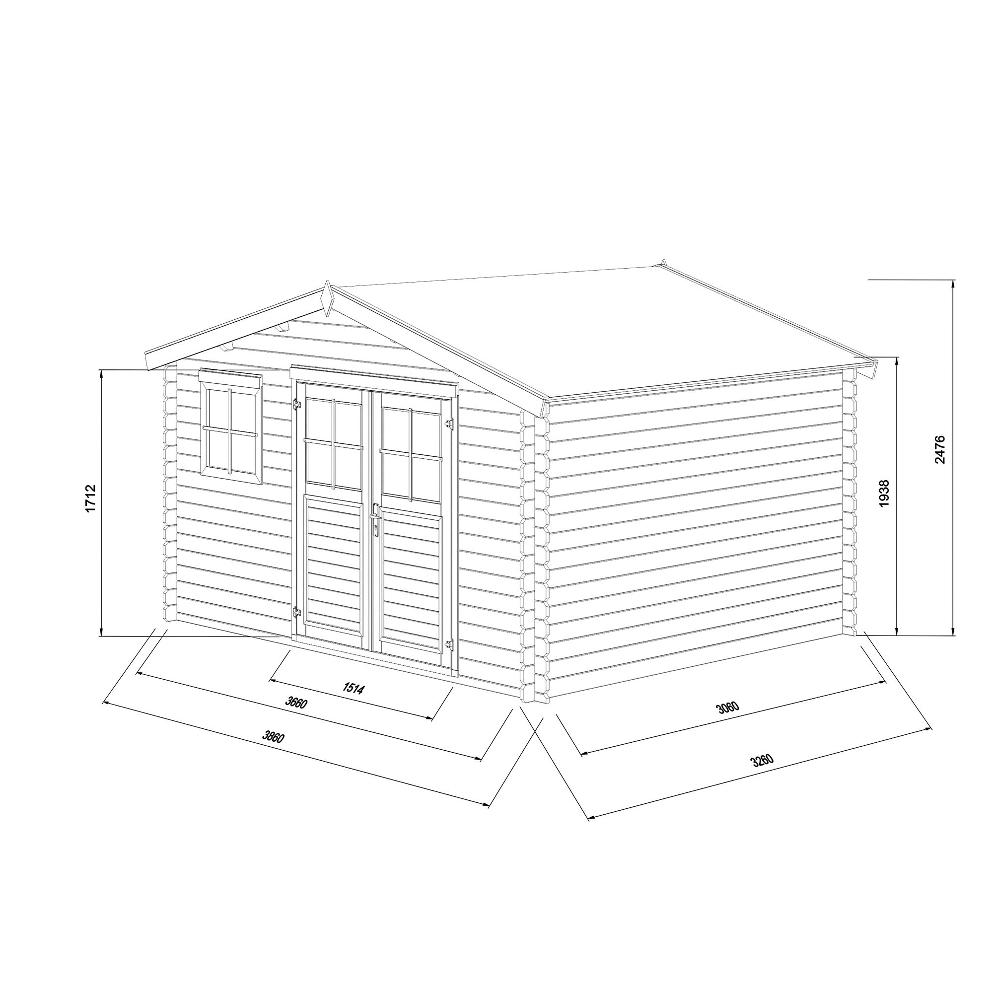 Blooma Belaïa Tongue & groove 10x12 ft Apex Wooden Kiln dried Shed & 1 ...