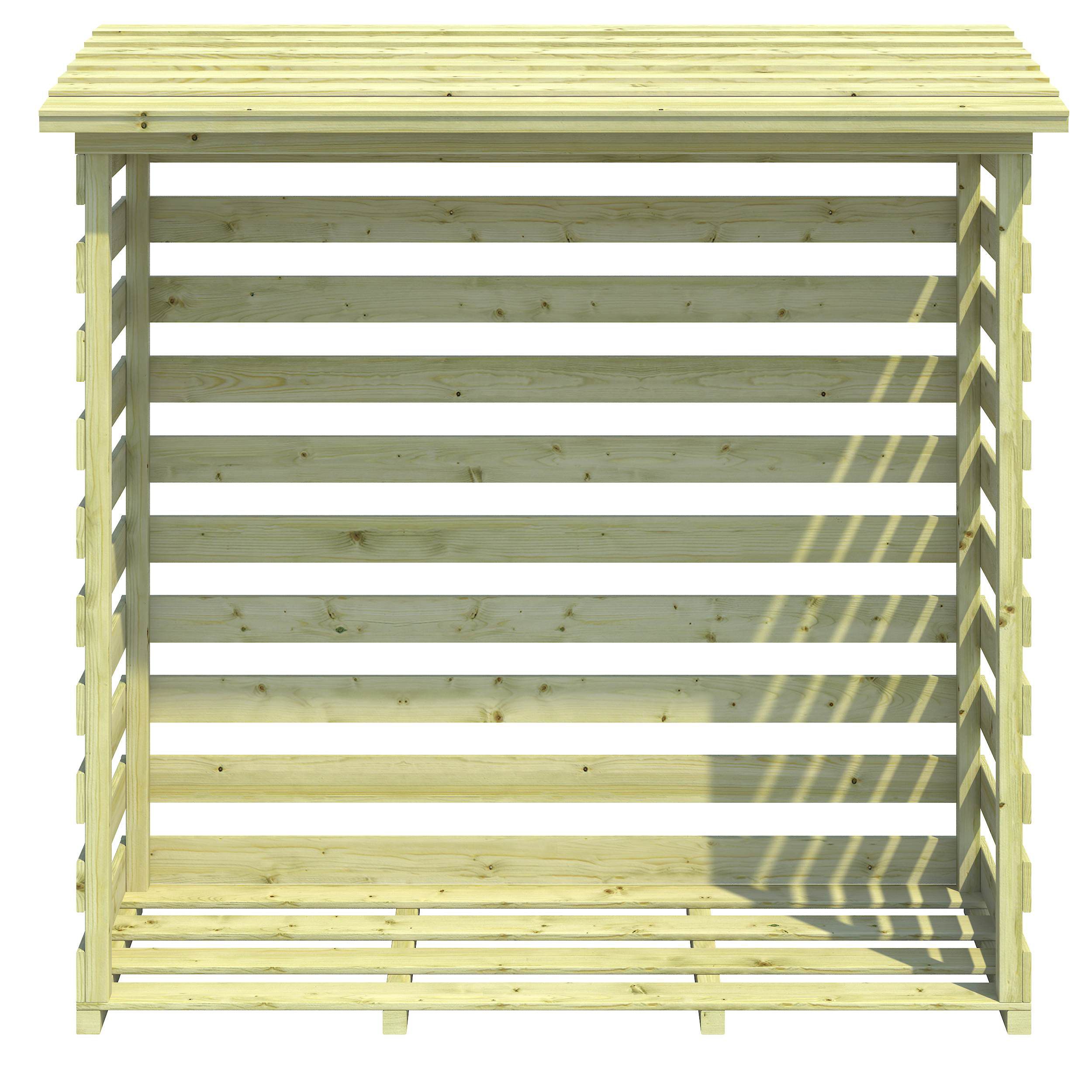 Blooma Beni Pressure treated Wooden Medium Log store | DIY at B&Q