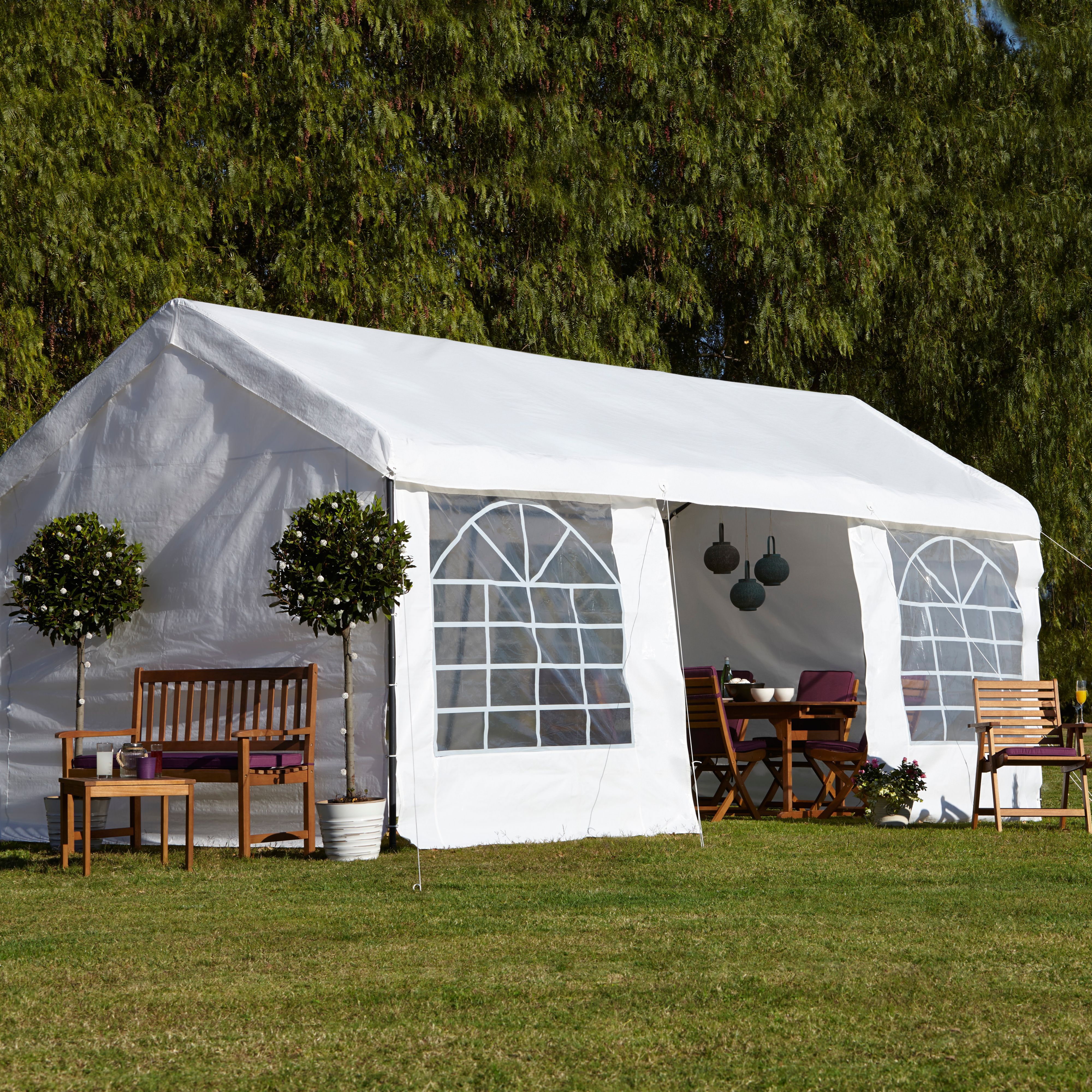 Blooma Betty White Rectangular Gazebo tent (H) 2.8m (W) 6m (D) 3m | DIY ...