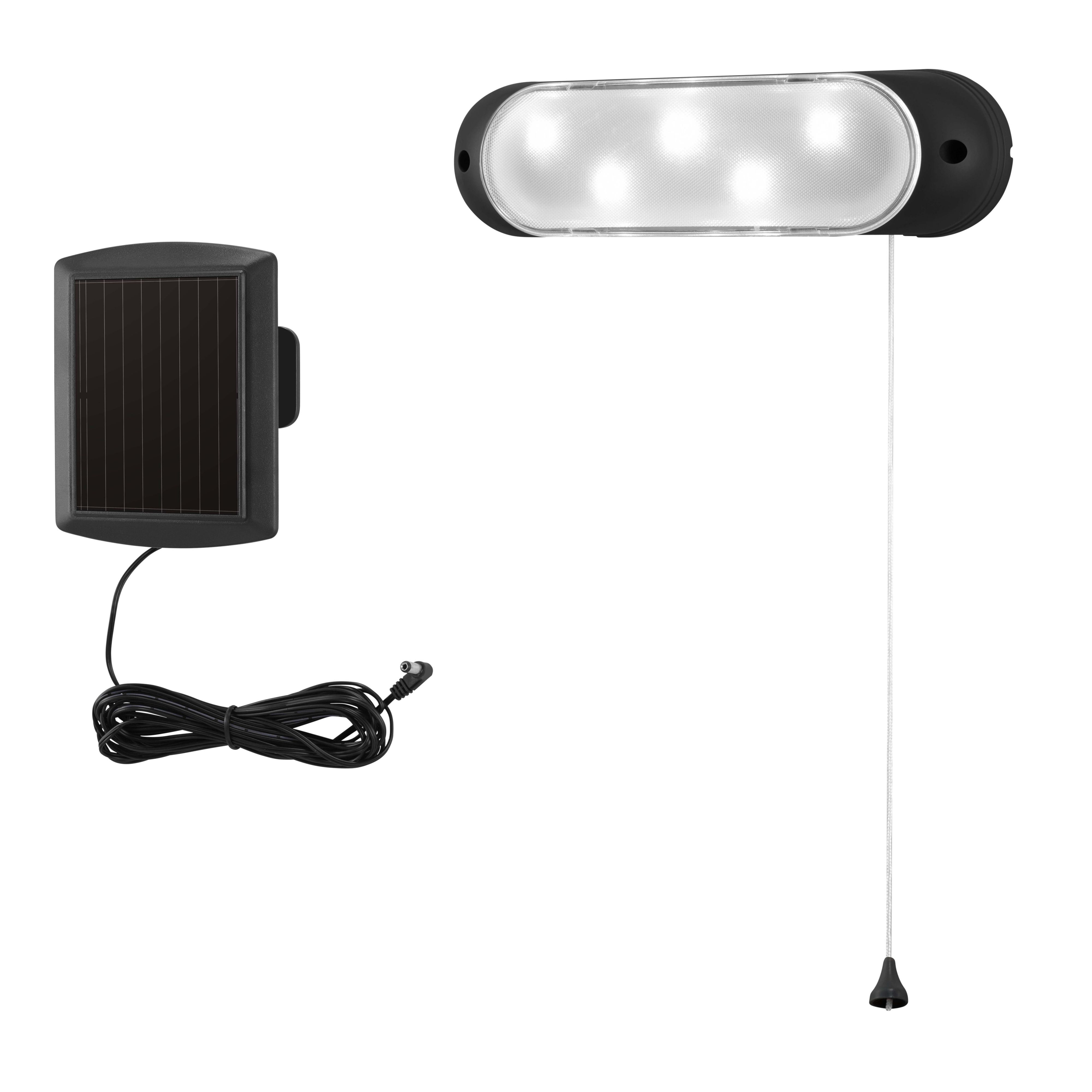Blooma Black Spotlight Solar powered LED Shed light | DIY at B&Q