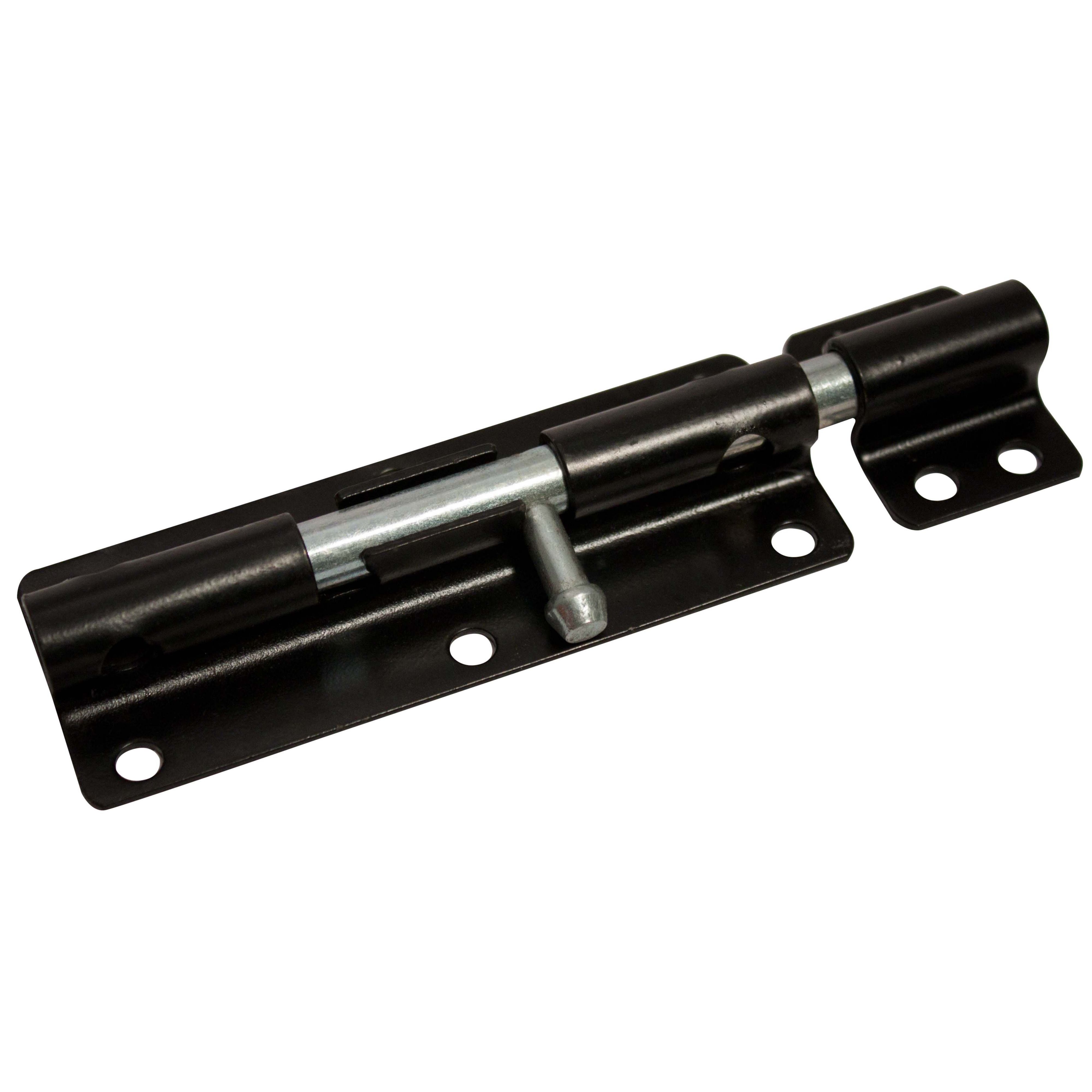 Blooma Black Steel Barrel Door bolt (L)152mm (W)51mm