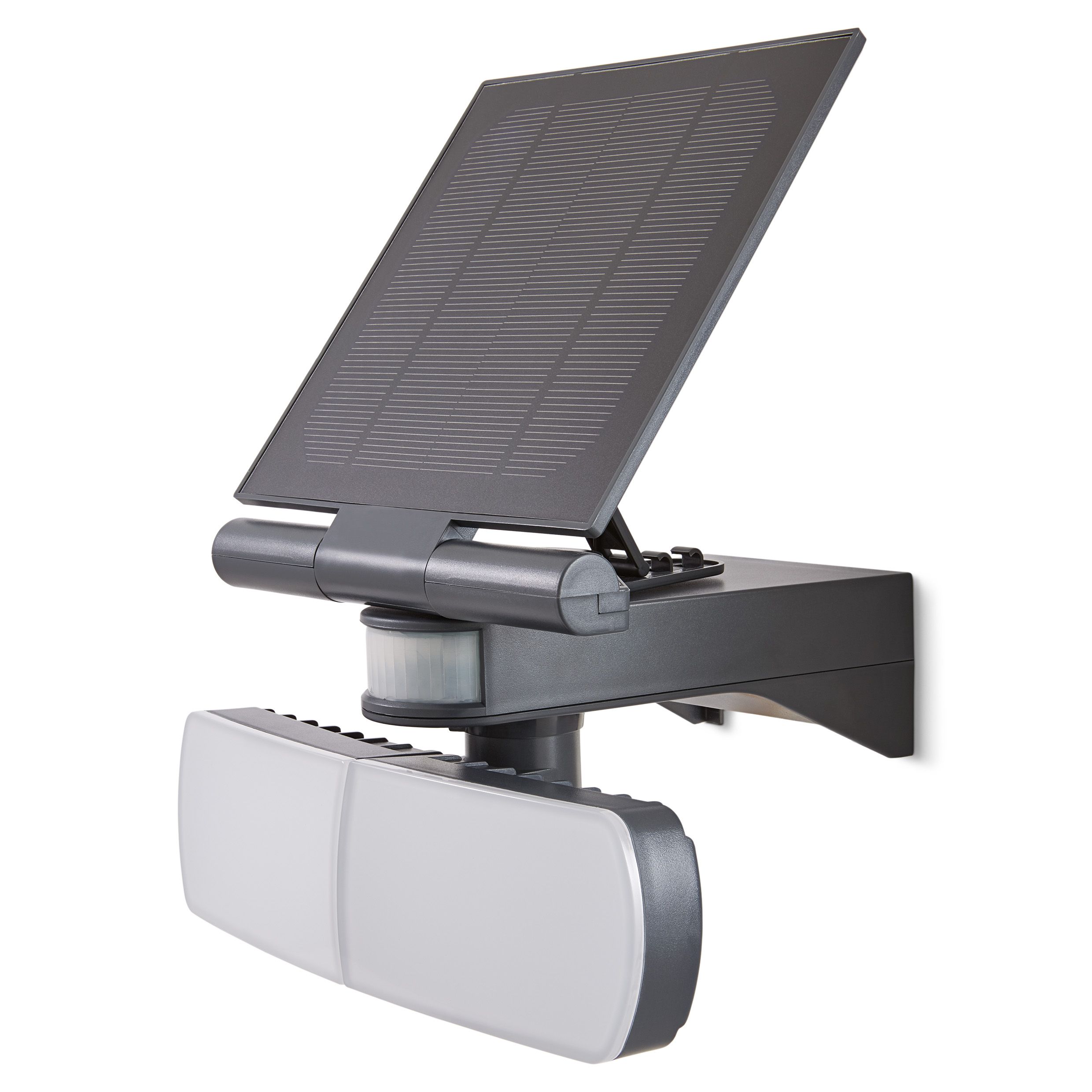 Blooma Brampton Charcoal grey Solar-powered LED PIR Motion sensor ...