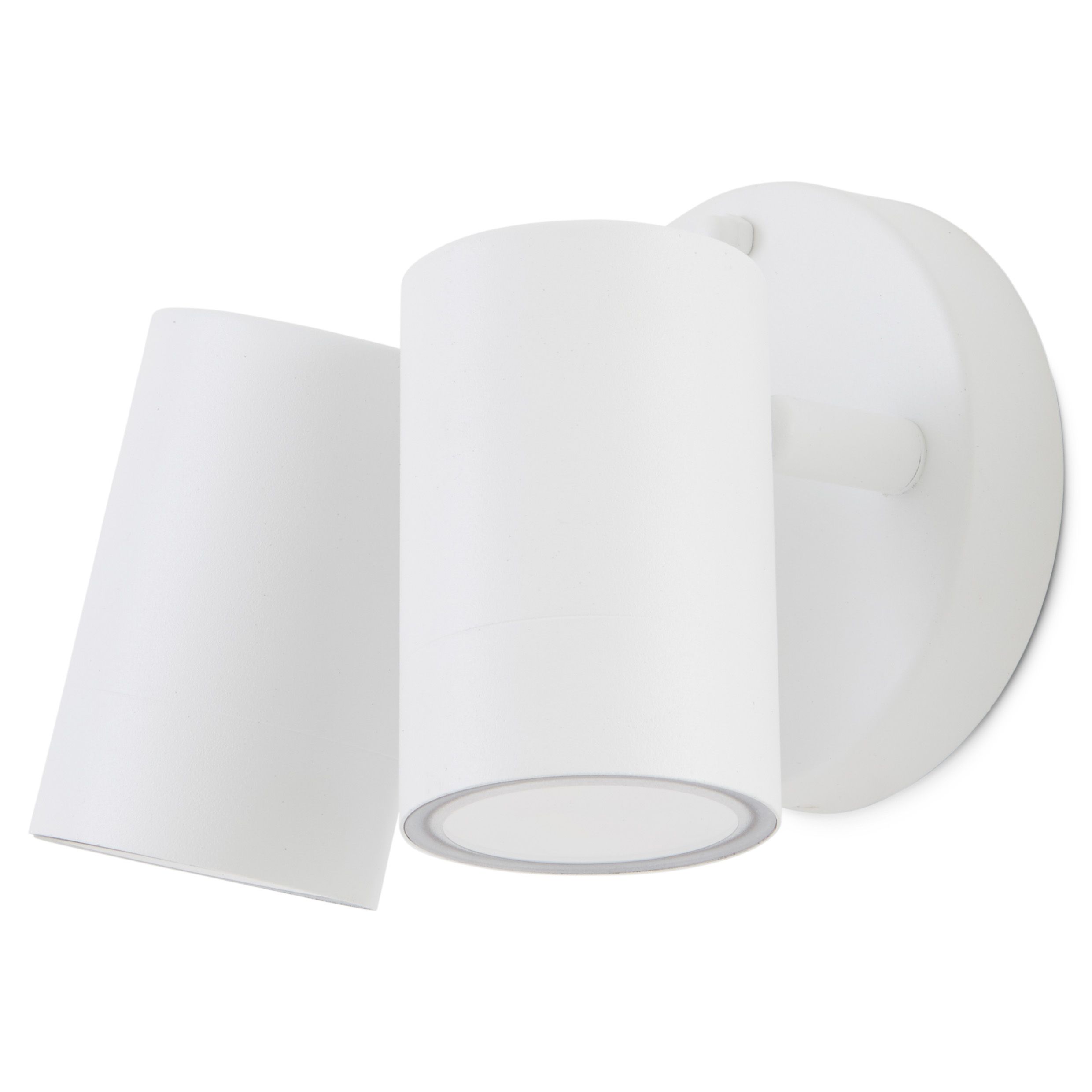 Blooma Candiac Matt White Mains-powered LED Outdoor Double Wall light ...