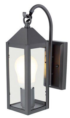 Blooma Capella Charcoal PIR Outdoor Wall light 60W | DIY at B&Q