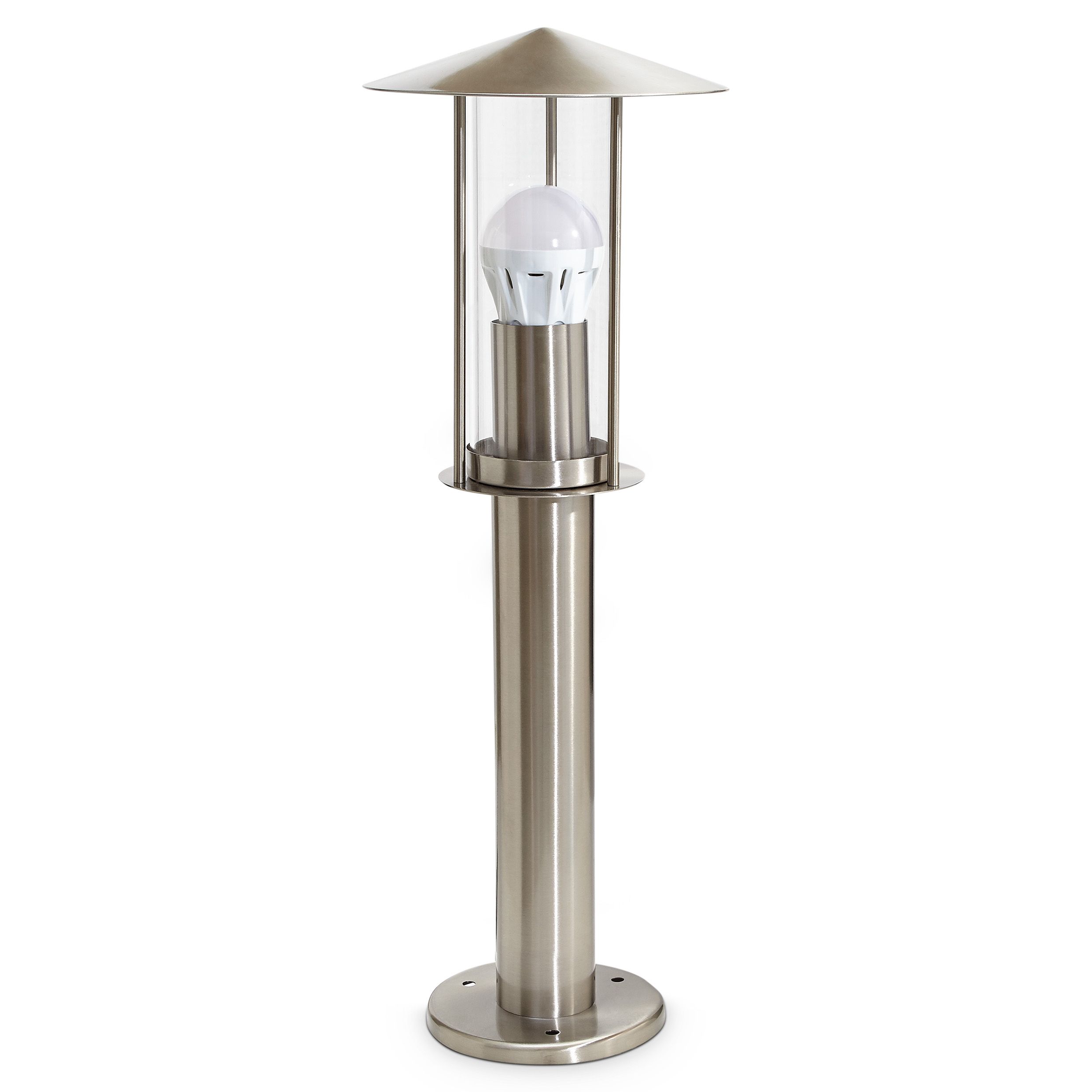 Blooma Chignik Silver effect Mains-powered 1 lamp Halogen Post light (H ...