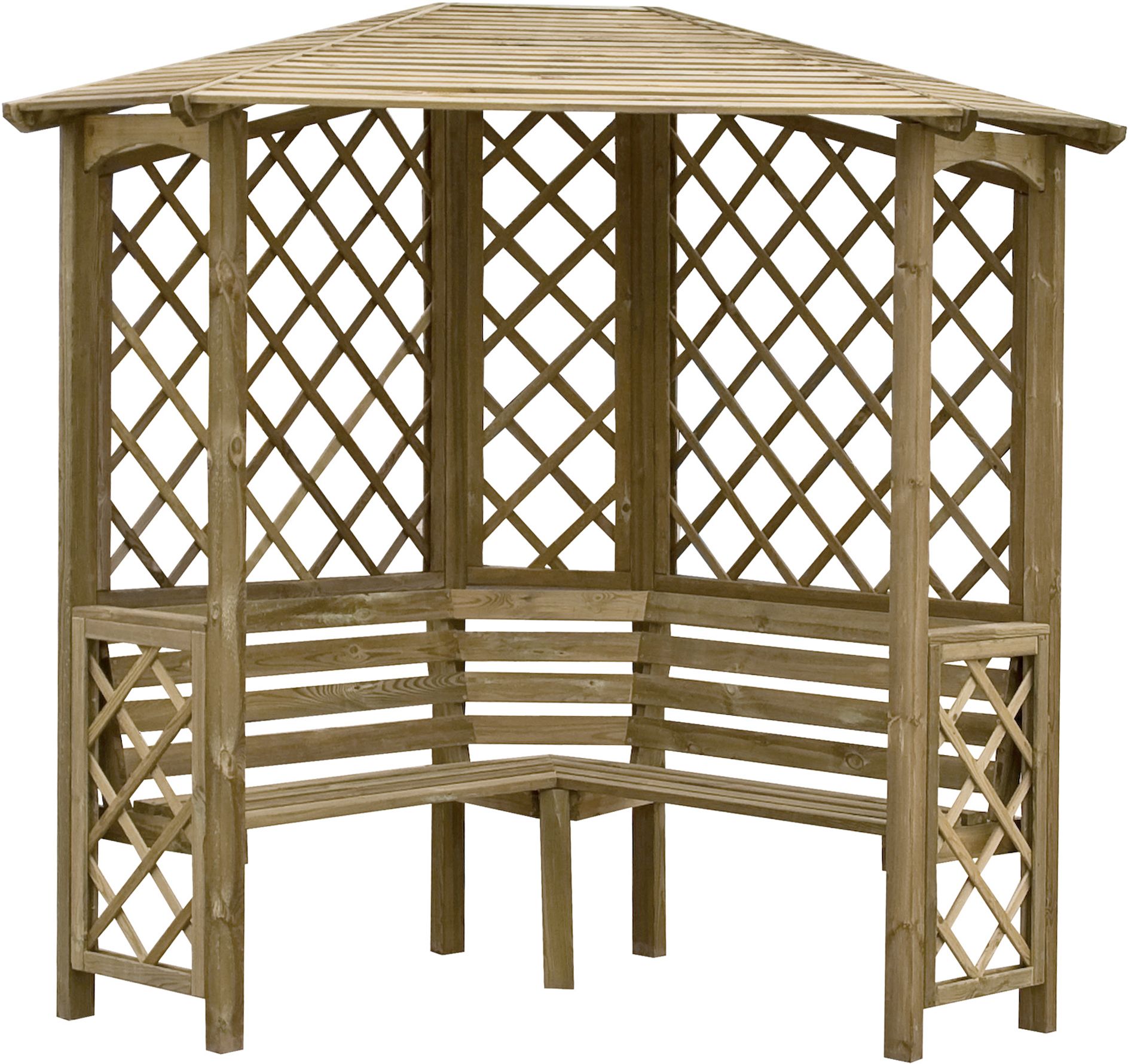 Blooma Chiltern Corner arbour, (H)2100mm (W)1580mm (D)1580mm - Assembly ...