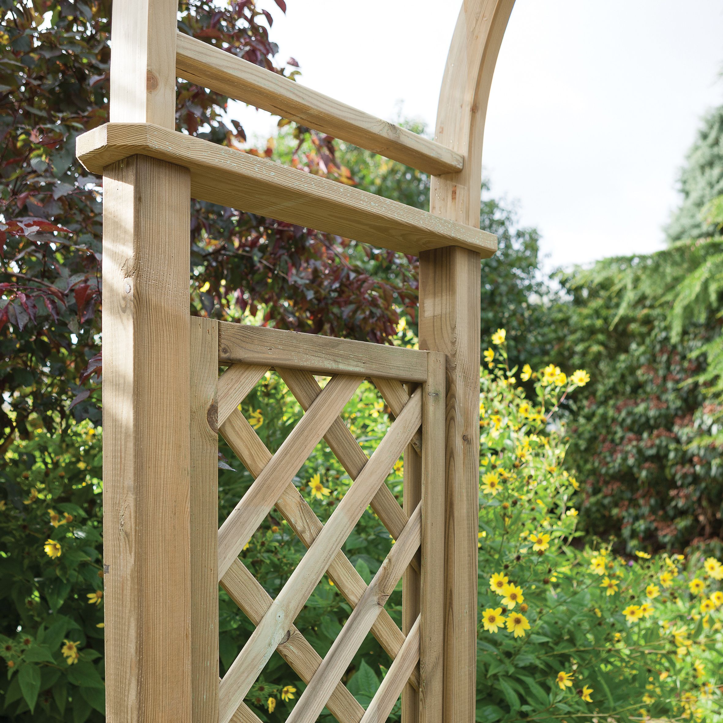 Blooma Chiltern Round top Softwood Arch - Assembly service included