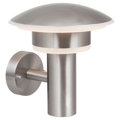 Blooma Corvus Stainless steel effect Mains-powered LED Outdoor Wall ...