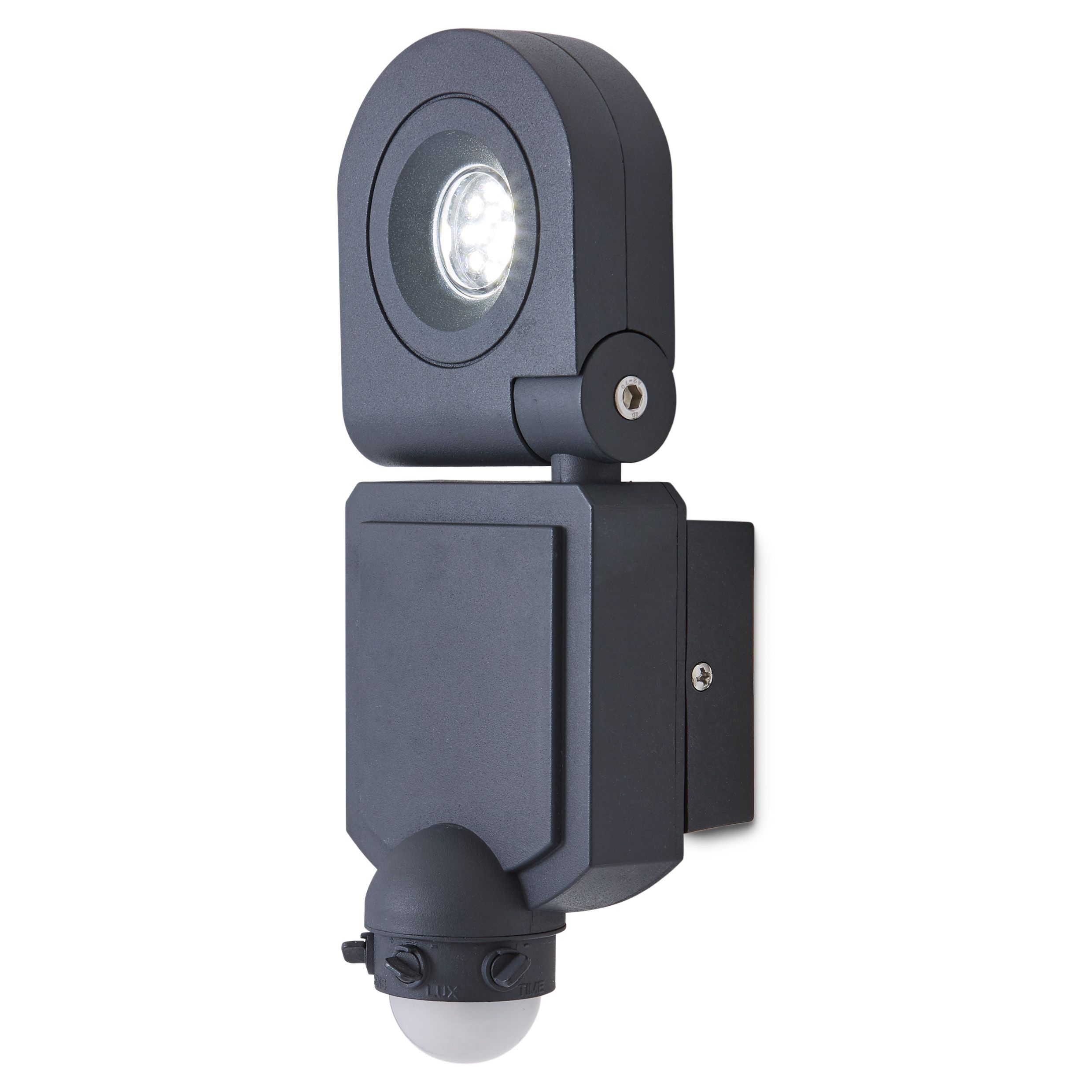 Blooma Dryden Gloss Charcoal grey LED PIR Motion sensor Outdoor Wall light