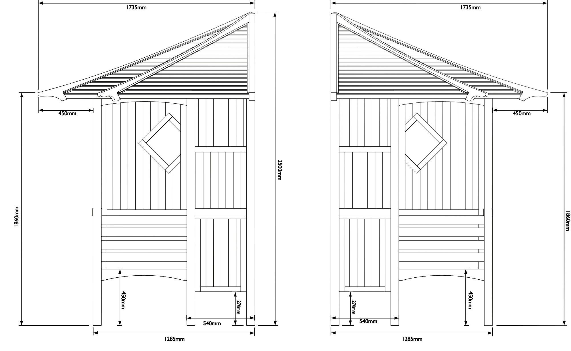 Blooma Elegant Corner arbour, (H)2500mm (W)1730mm (D)1730mm - Assembly ...