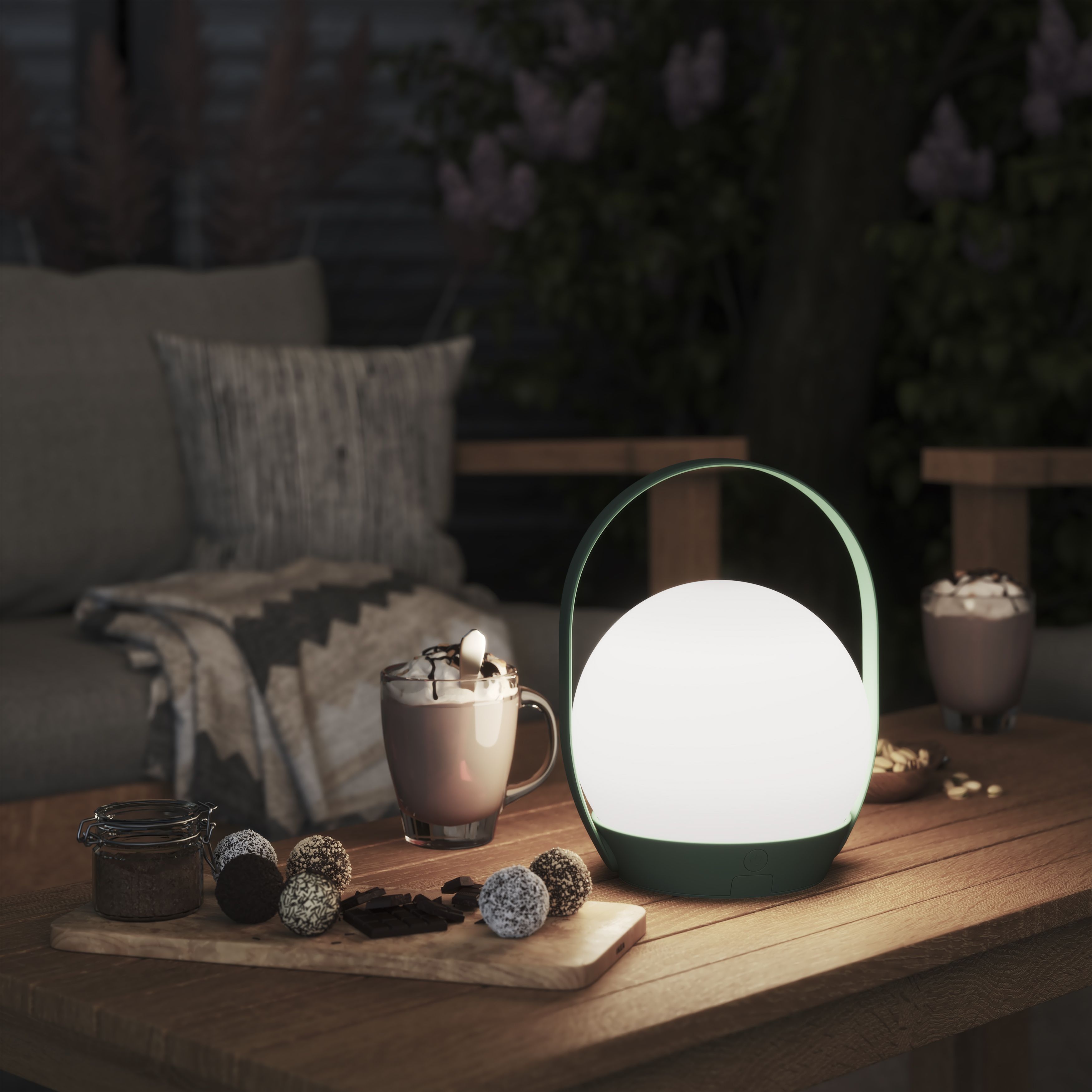 Blooma Elvira Green Battery-powered Neutral white LED Indoor & outdoor ...