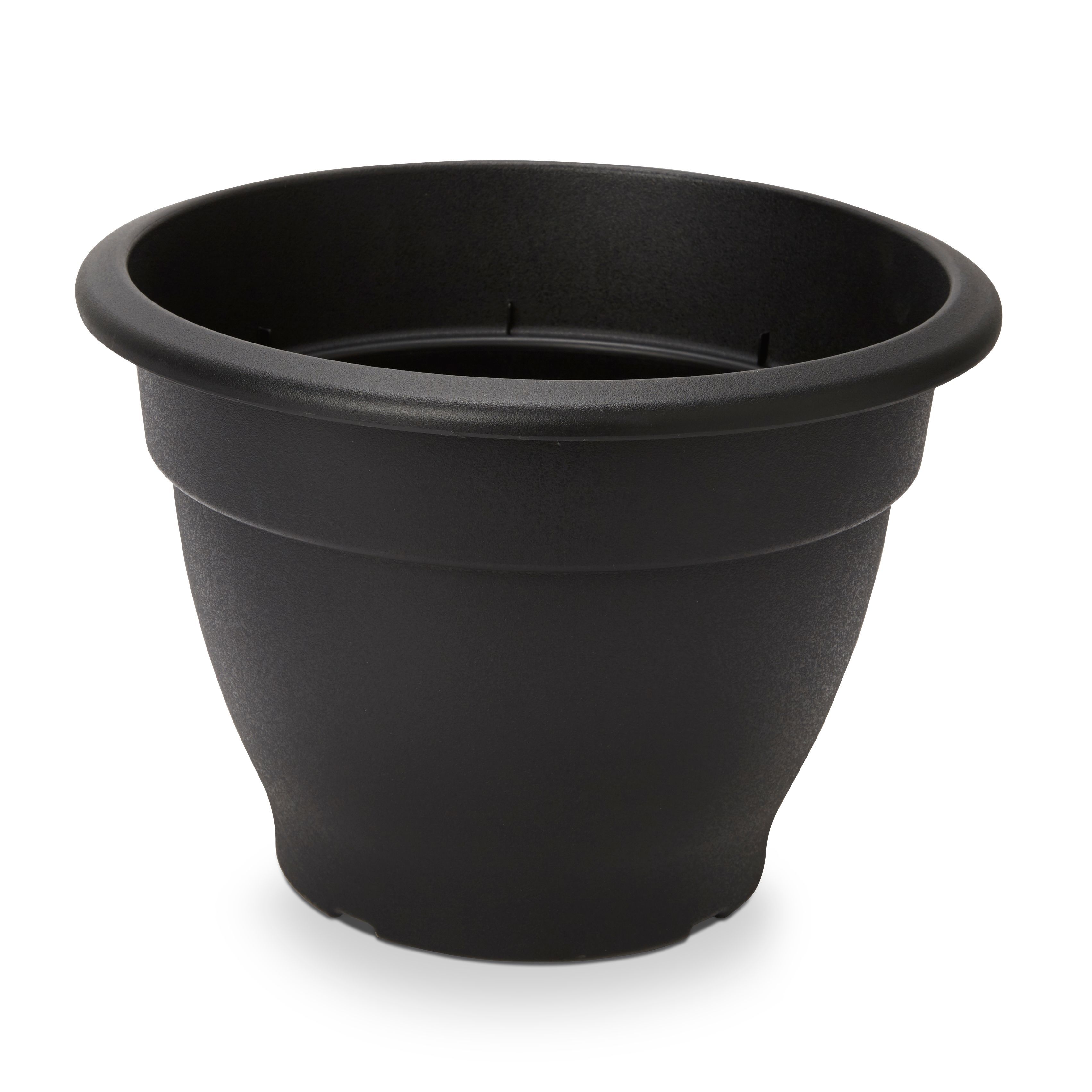 Blooma Florus Black Plastic Bell Circular Plant pot (Dia)38cm | DIY at B&Q
