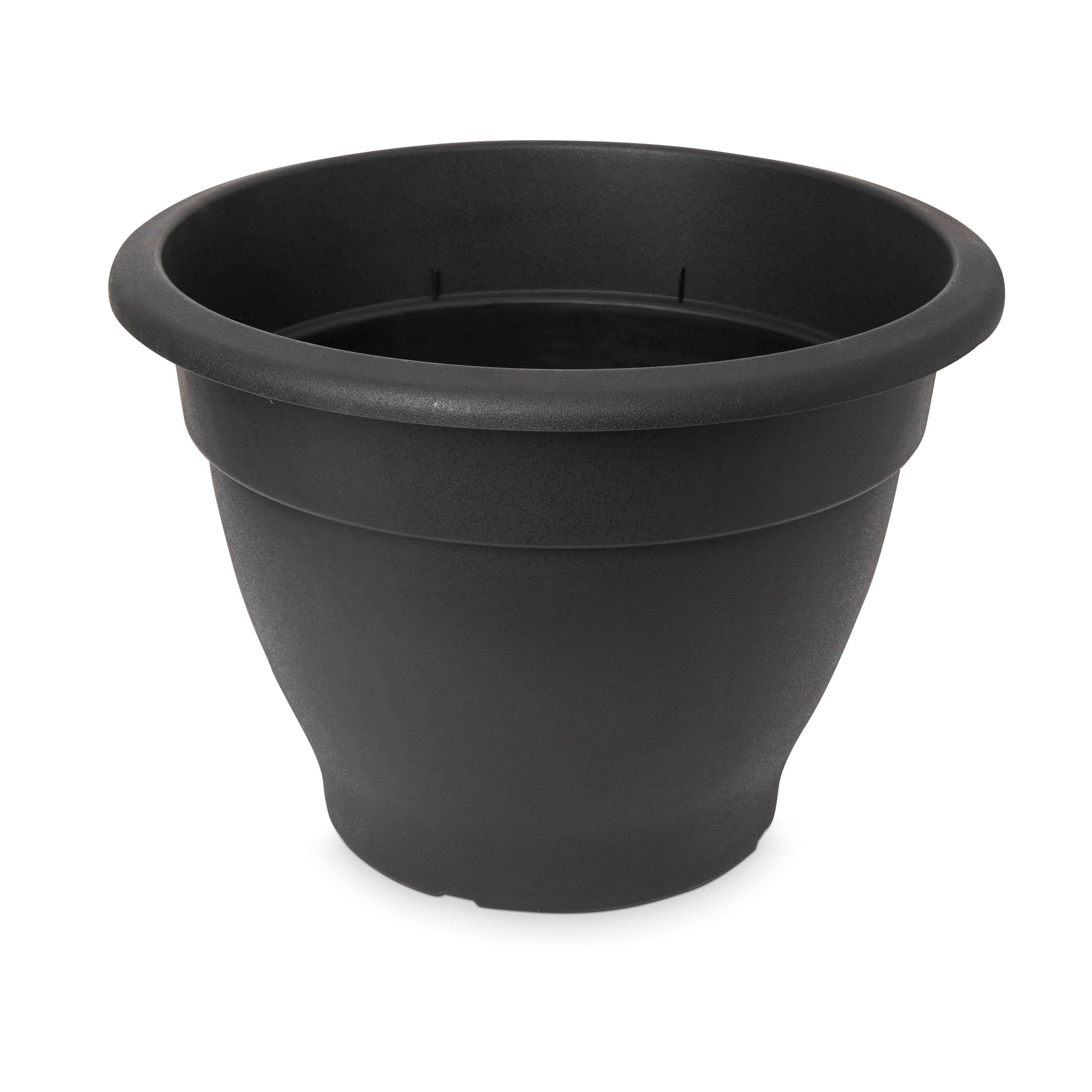 Blooma Florus Black Plastic Bell Round Plant pot (Dia) 55cm, (H)40cm ...
