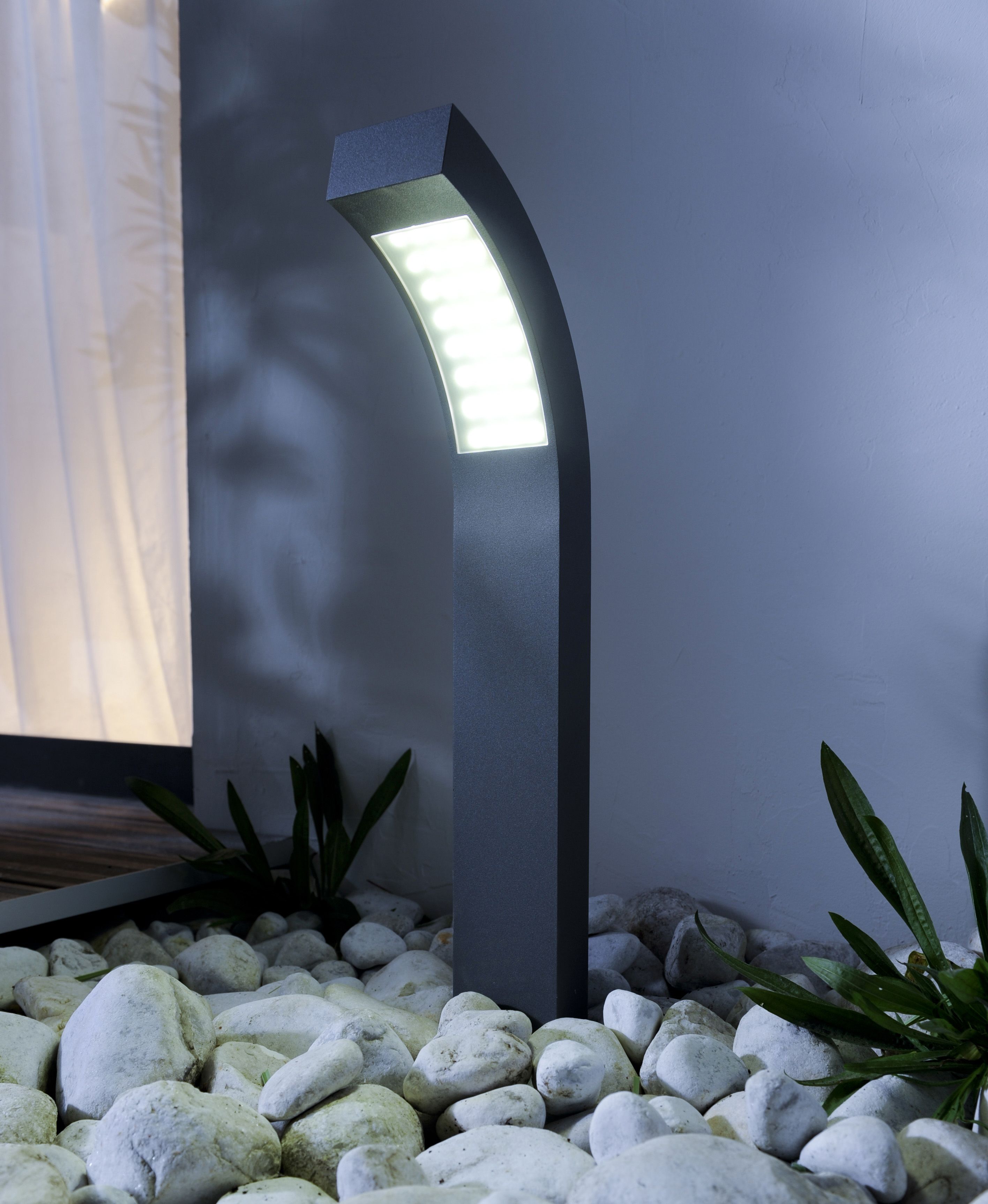 Blooma Gambell Charcoal grey Mains-powered 1 lamp LED Post light (H ...