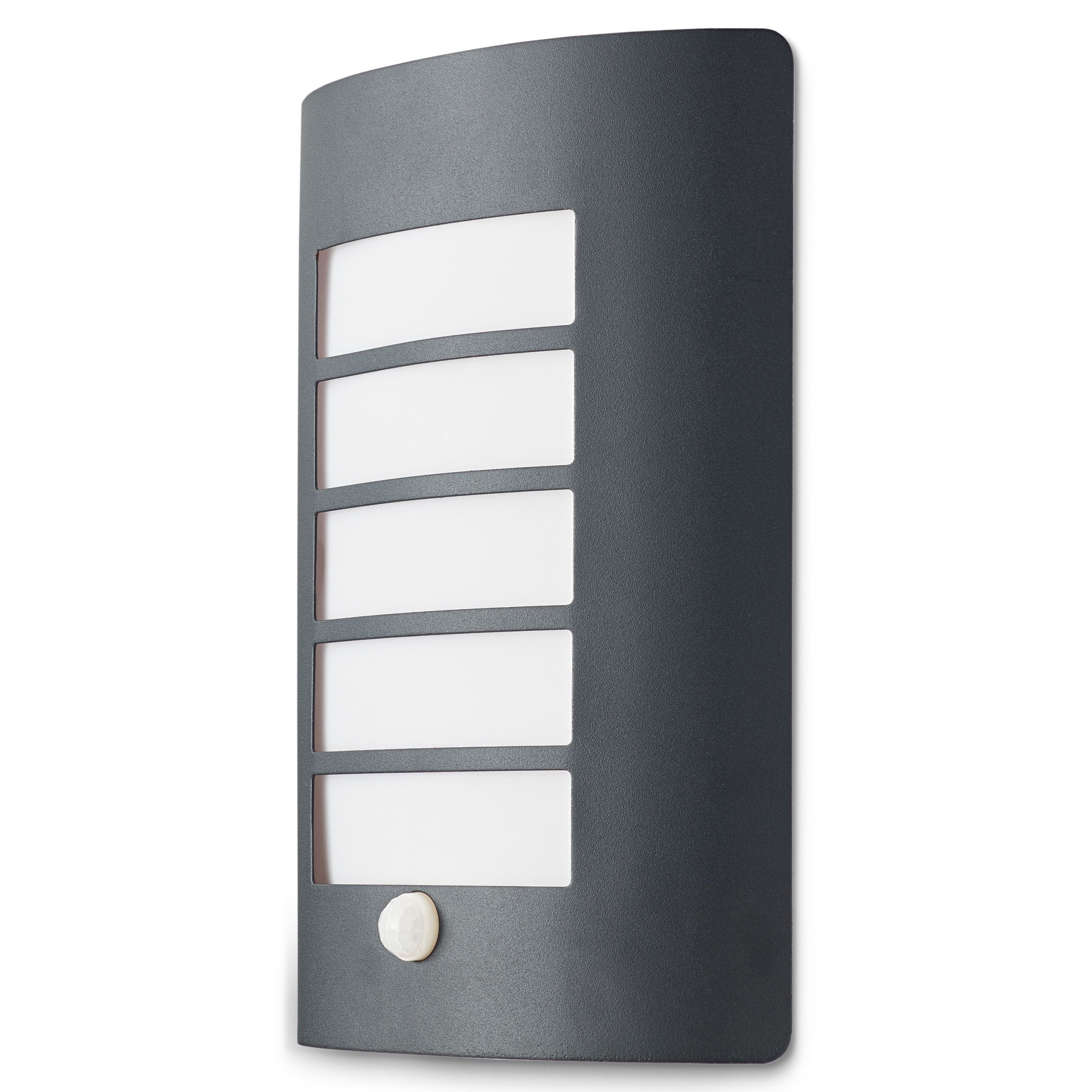 Blooma Grandy Adjustable Matt Charcoal grey Halogen PIR Motion sensor ...