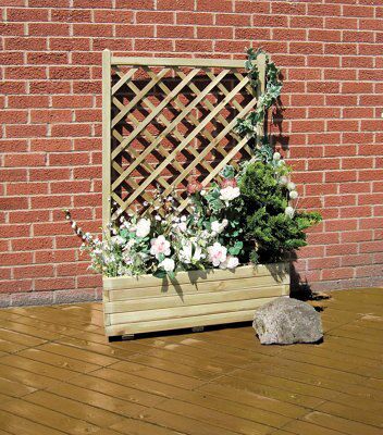 Blooma Grow your own Pale green Wooden Rectangular Planter (H)122cm (W)90cm (D)39cm