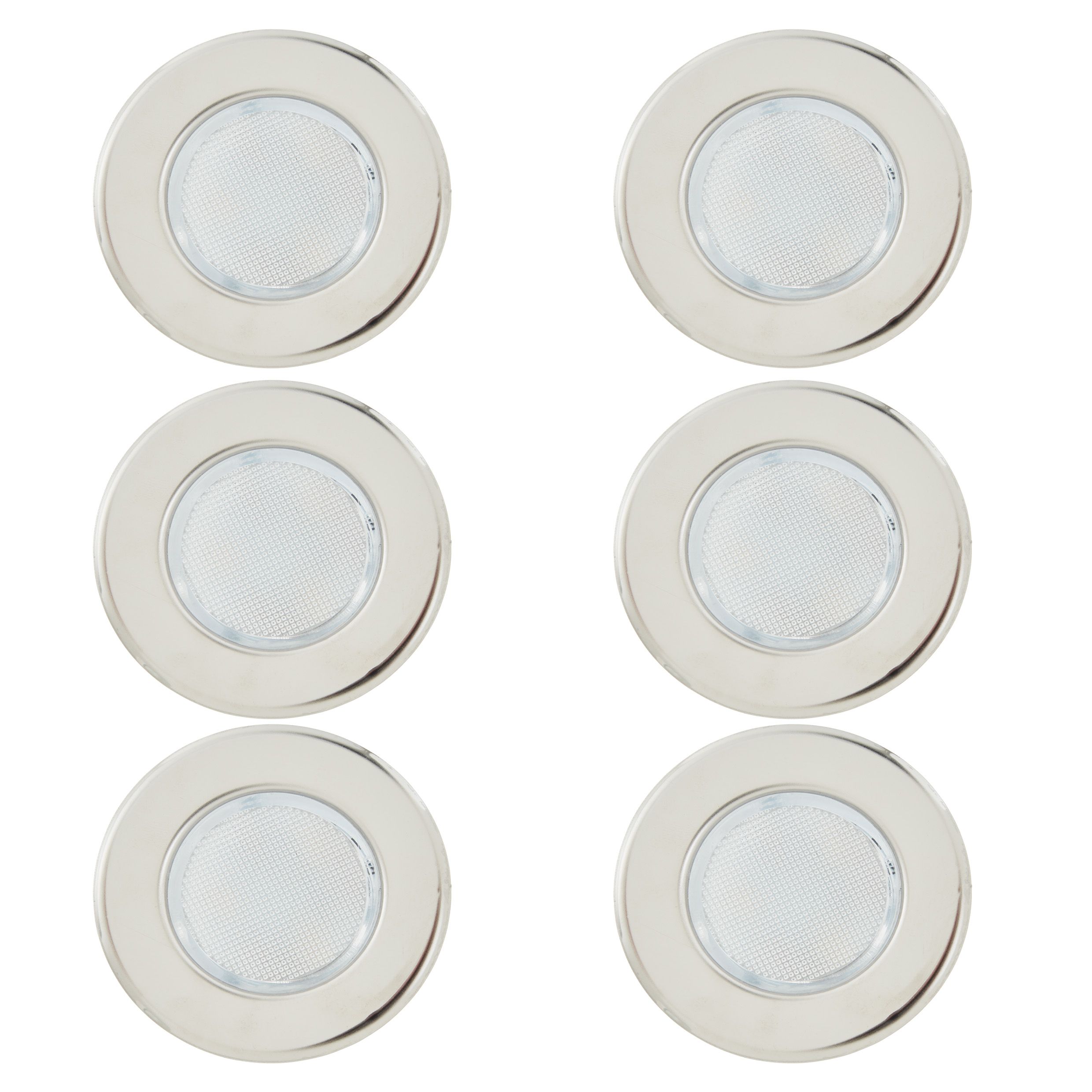 Blooma Hardin Brushed Silver effect Mains-powered Neutral white LED ...
