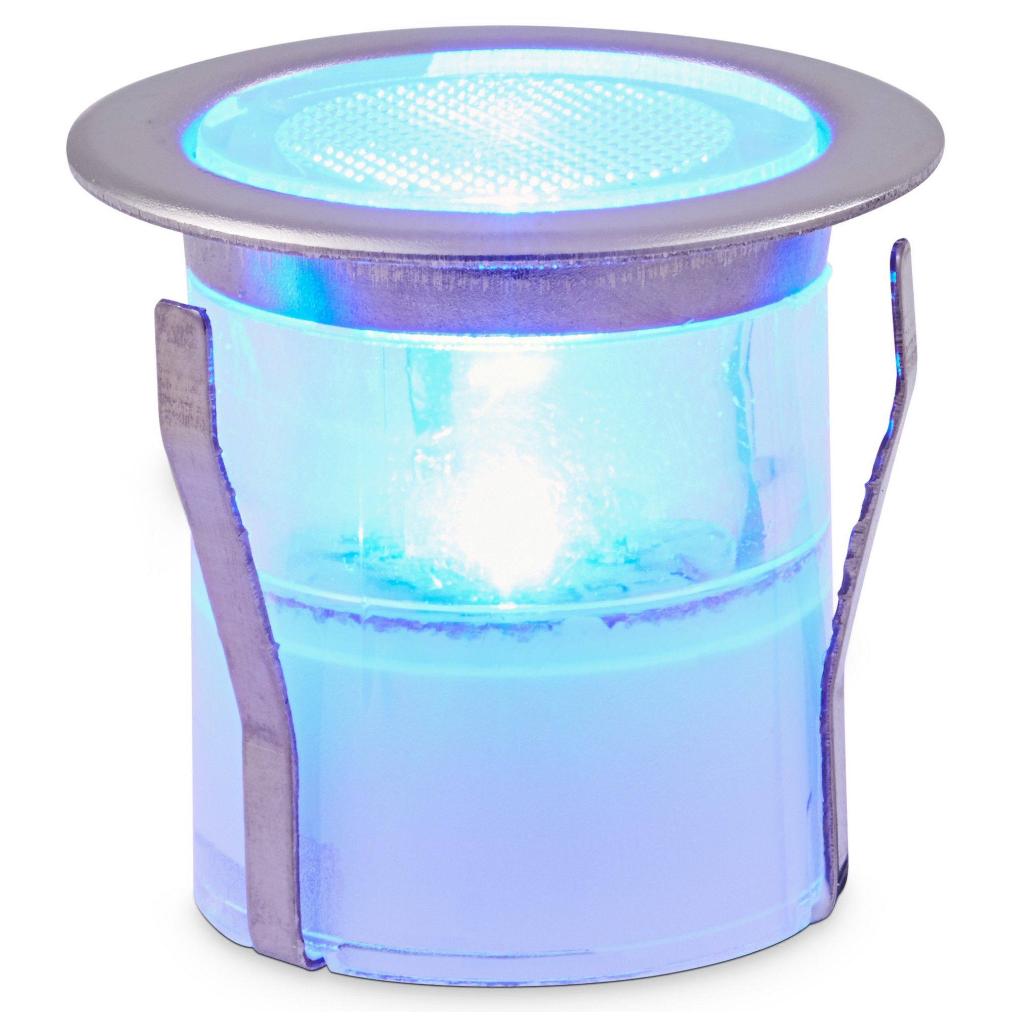 Blooma Hattan Grey Silver effect Solar-powered Blue LED Decking light ...