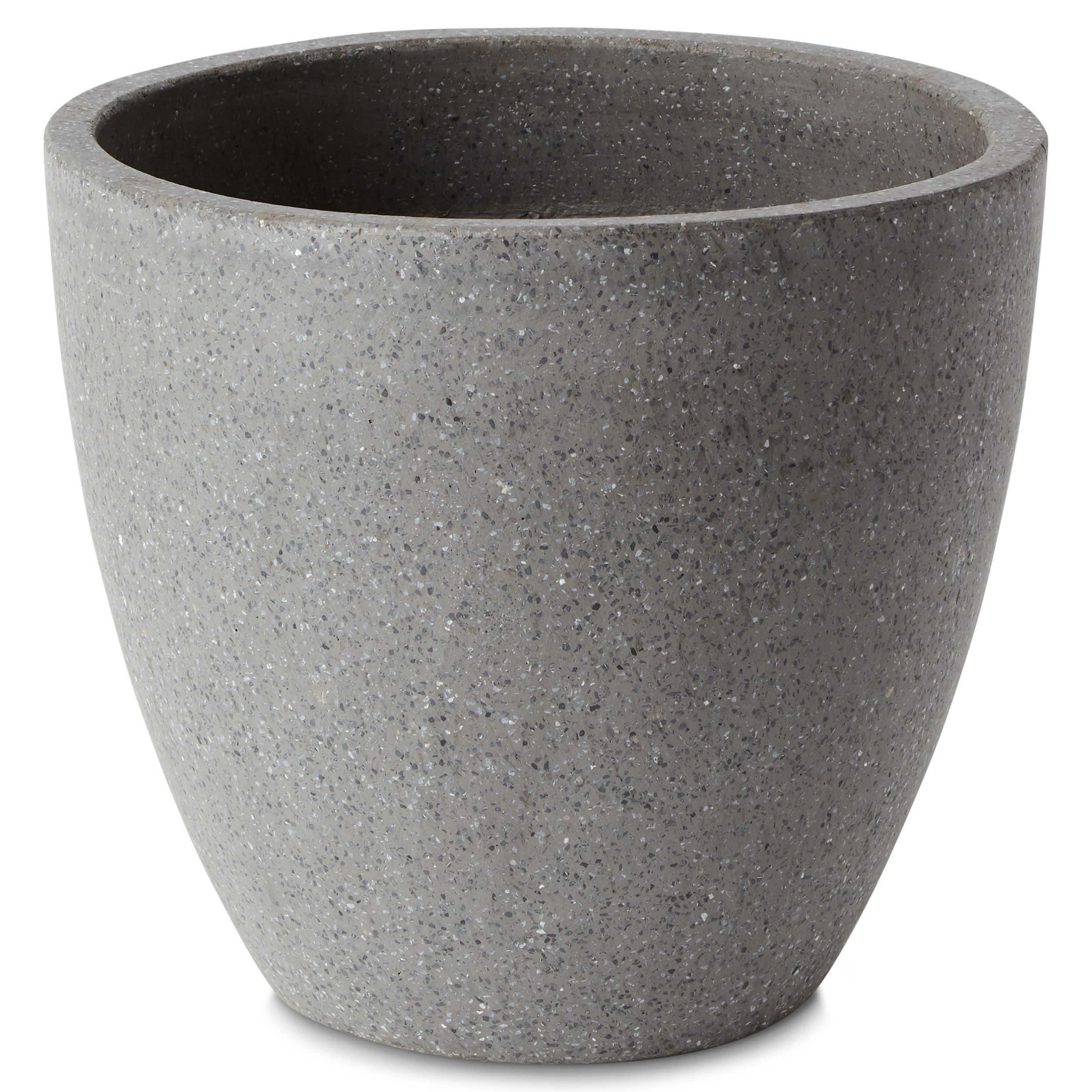 Blooma Hoa Dark grey Concrete effect Fibreclay Circular Plant pot (Dia ...