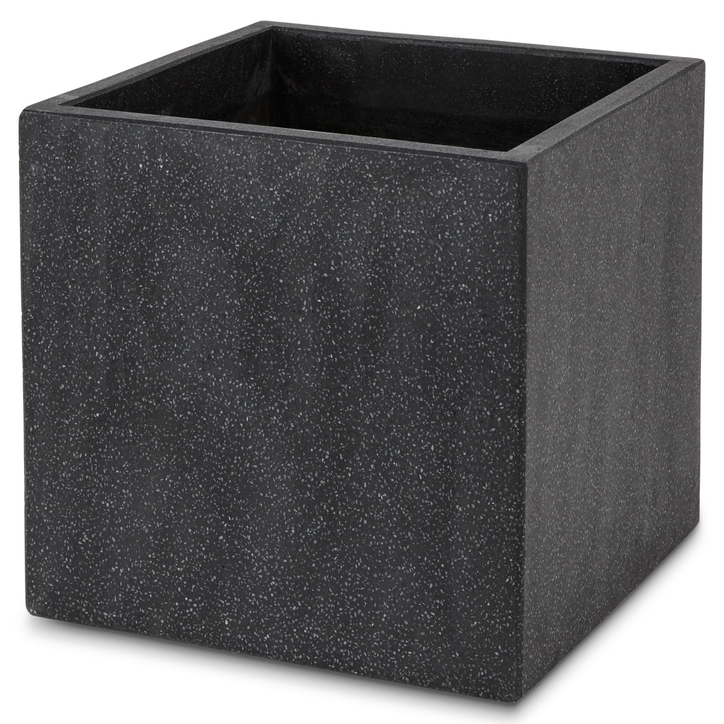 Blooma Hoa Dark grey Concrete effect Fibreclay Plant pot (Dia) 40cm, (H ...