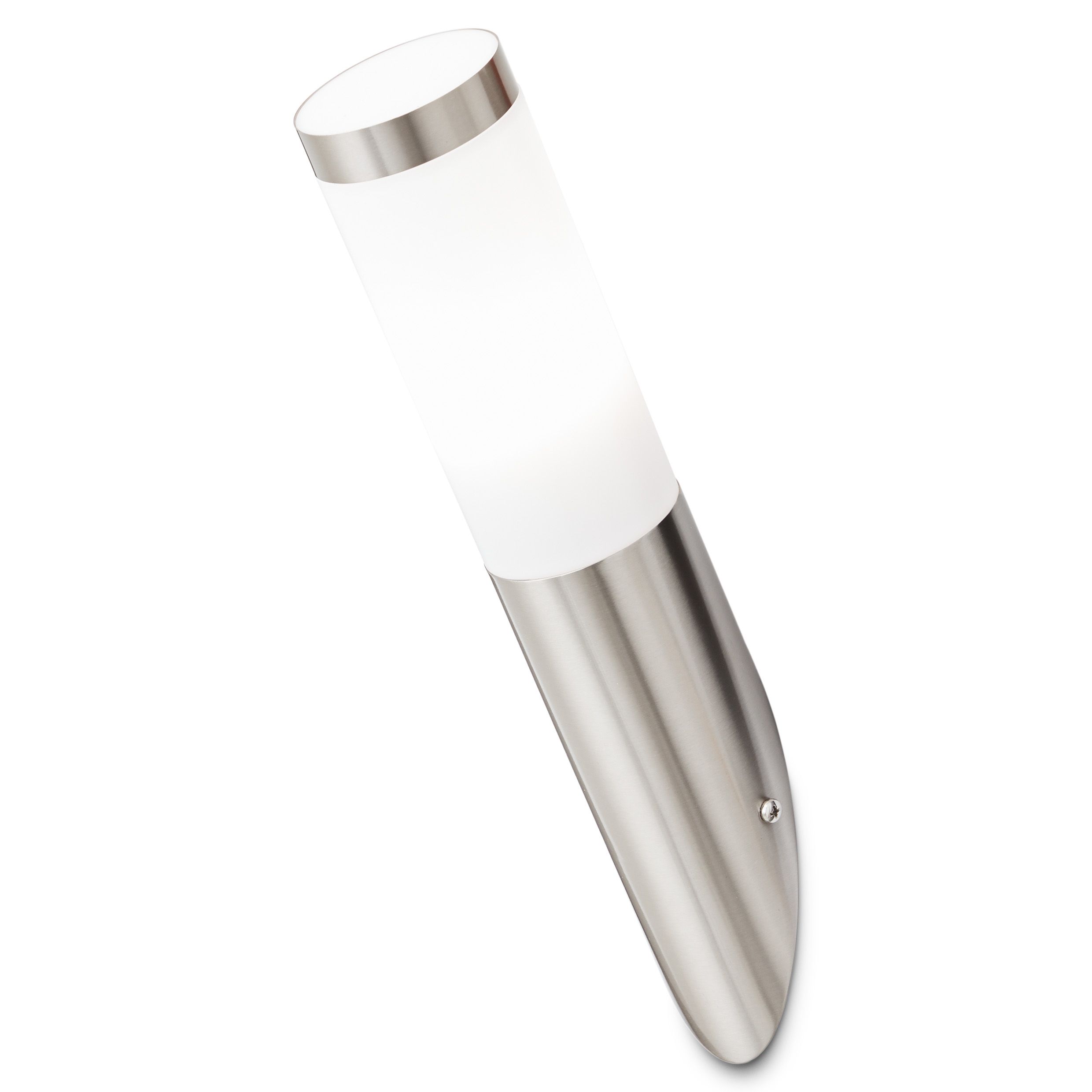 Blooma Hollis Silver effect Mains-powered Halogen Outdoor Tube Wall ...