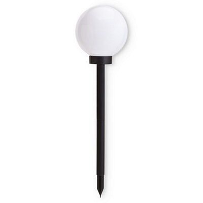 Blooma Kimberley Ball Black Solar-powered LED Outdoor Spike light | DIY ...