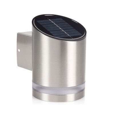 Blooma Midas Chrome effect Solar-powered LED Outdoor Wall light