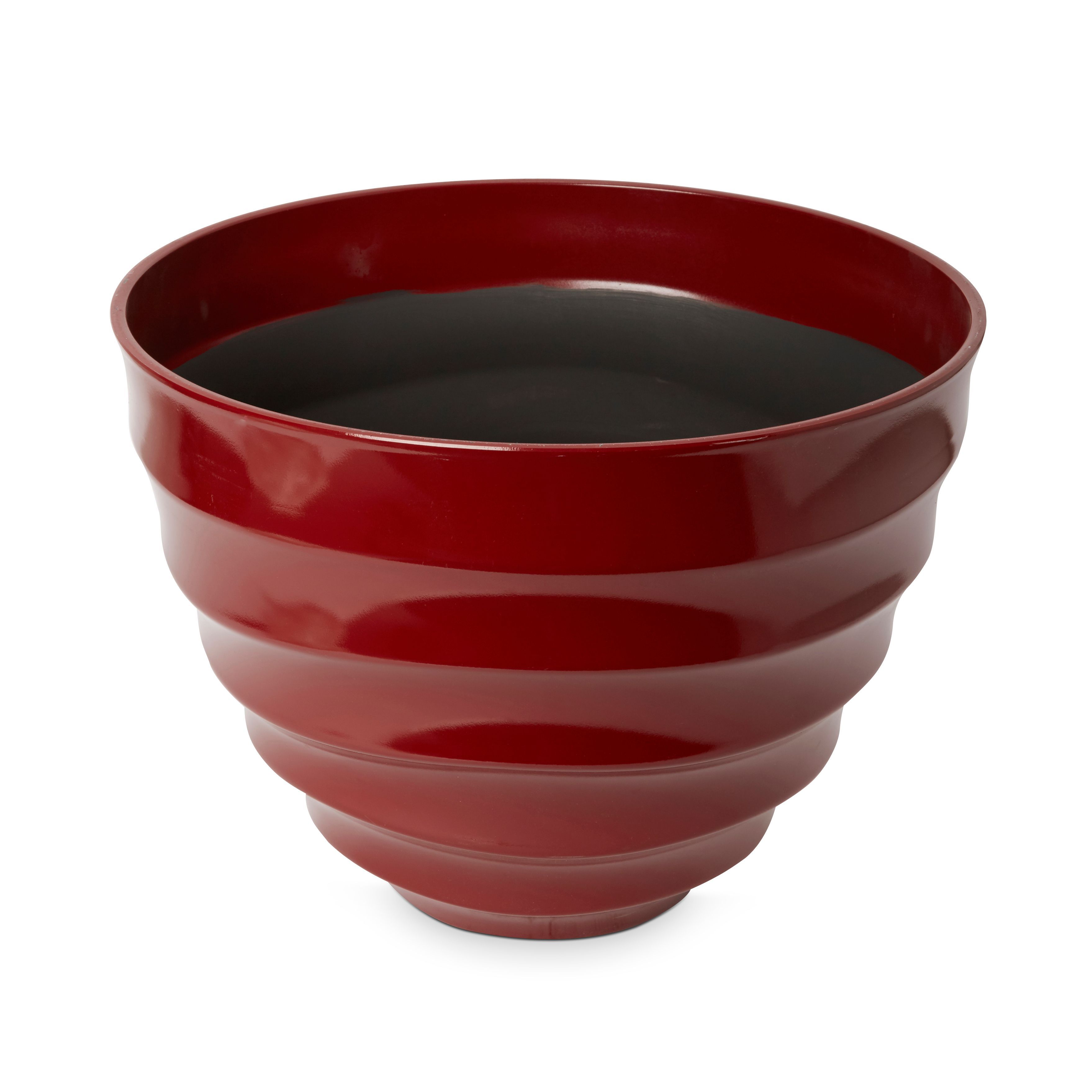 Blooma Momoka G Red Plastic Ribbed Circular Plant pot (Dia)50cm | DIY ...