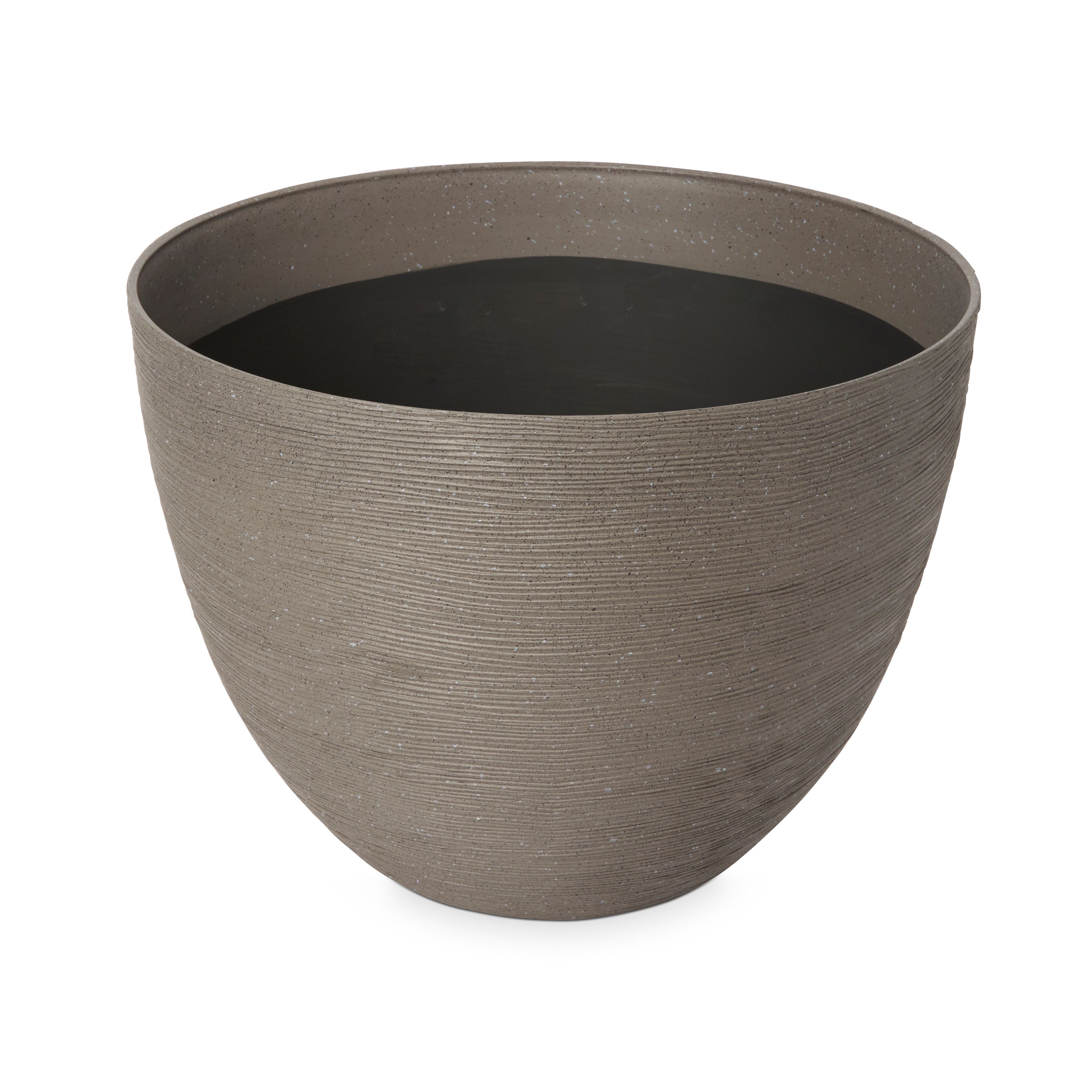 Blooma Momoka Grey Stone effect Plastic Circular Plant pot (Dia)40cm ...