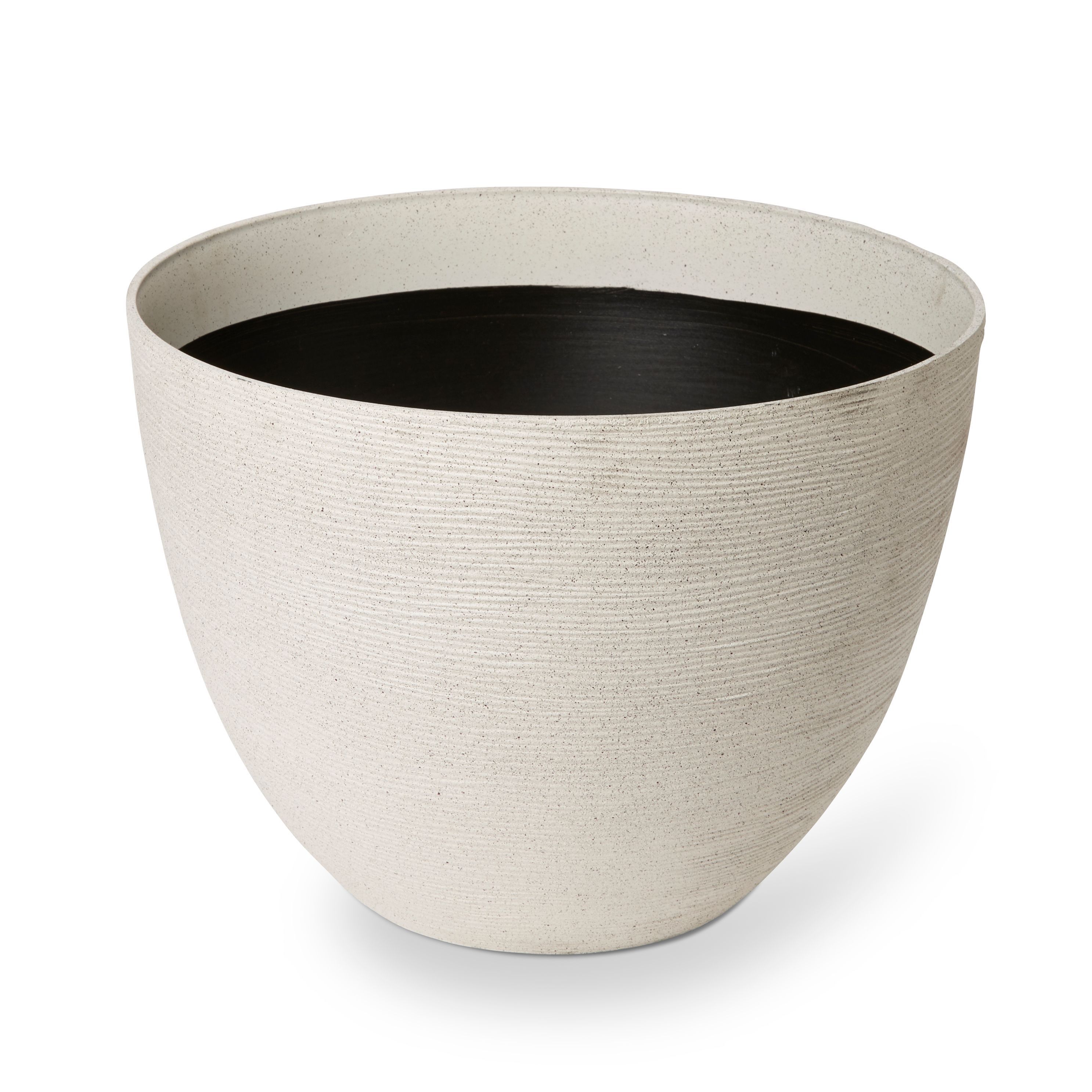 Blooma Momoka Taupe Grey Stone effect Plastic Plant pot (Dia) 40cm, (H ...