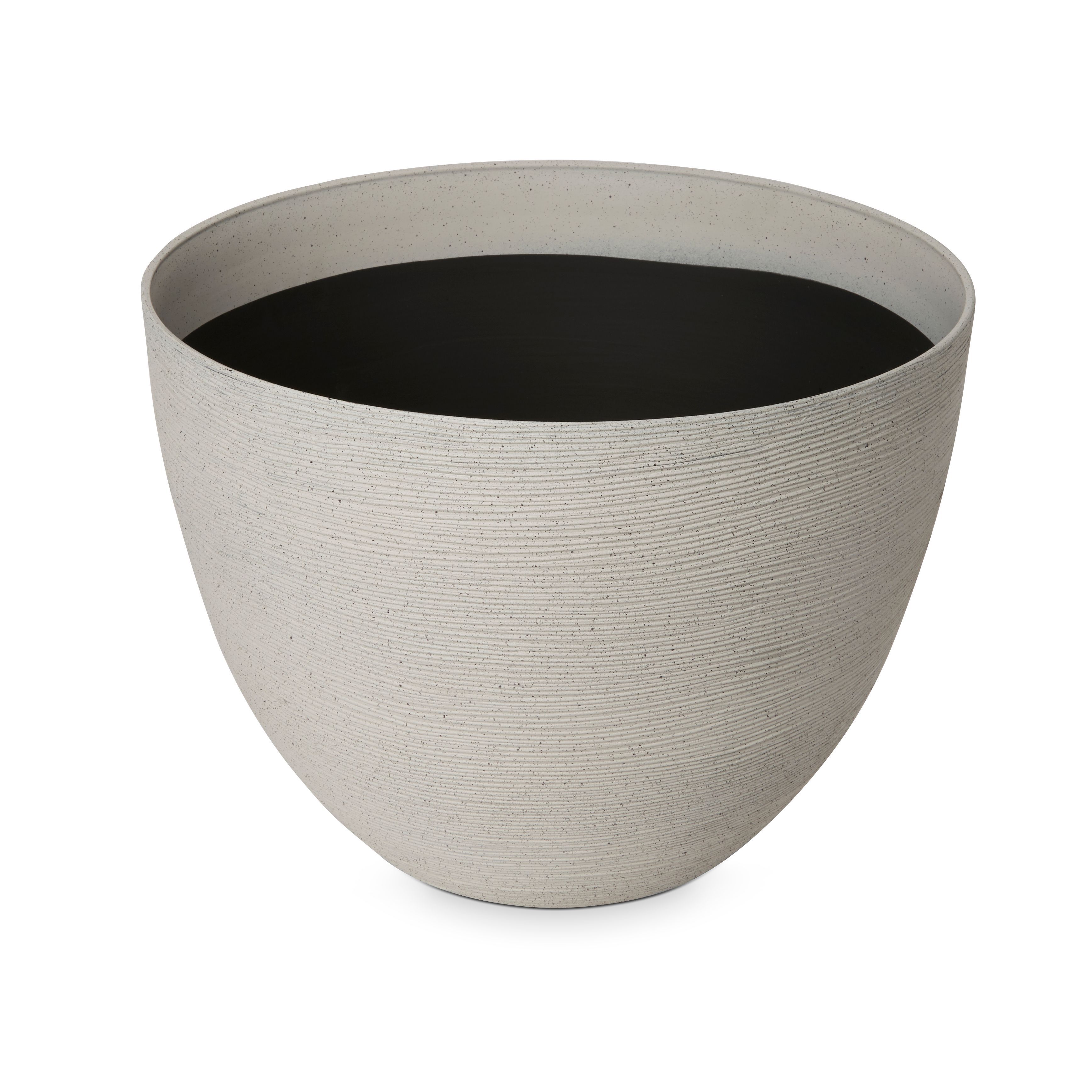 Blooma Momoka Taupe Stone effect Plastic Circular Plant pot (Dia)50cm ...