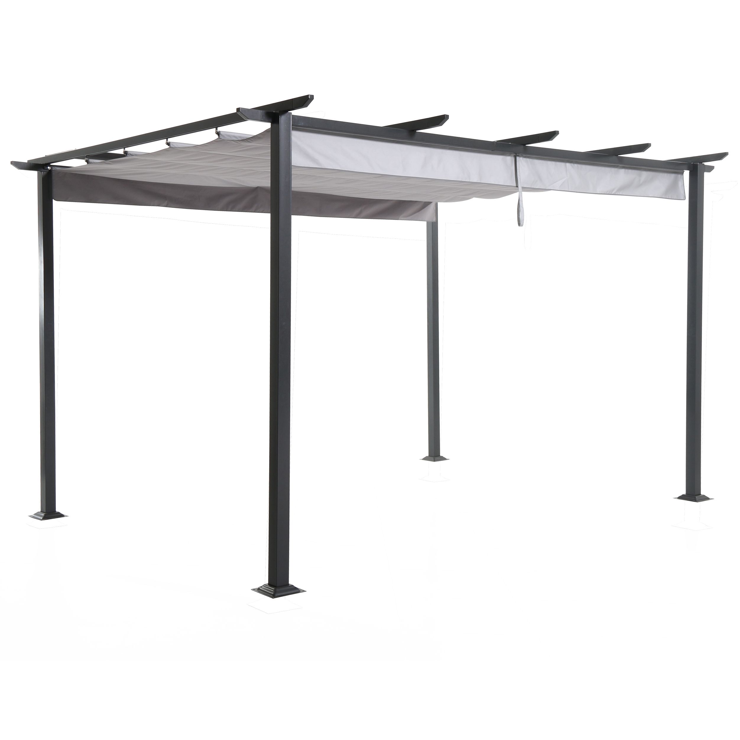 Blooma Moses Dark grey Rectangular Gazebo tent (H) 2330mm (W) 3000mm ...