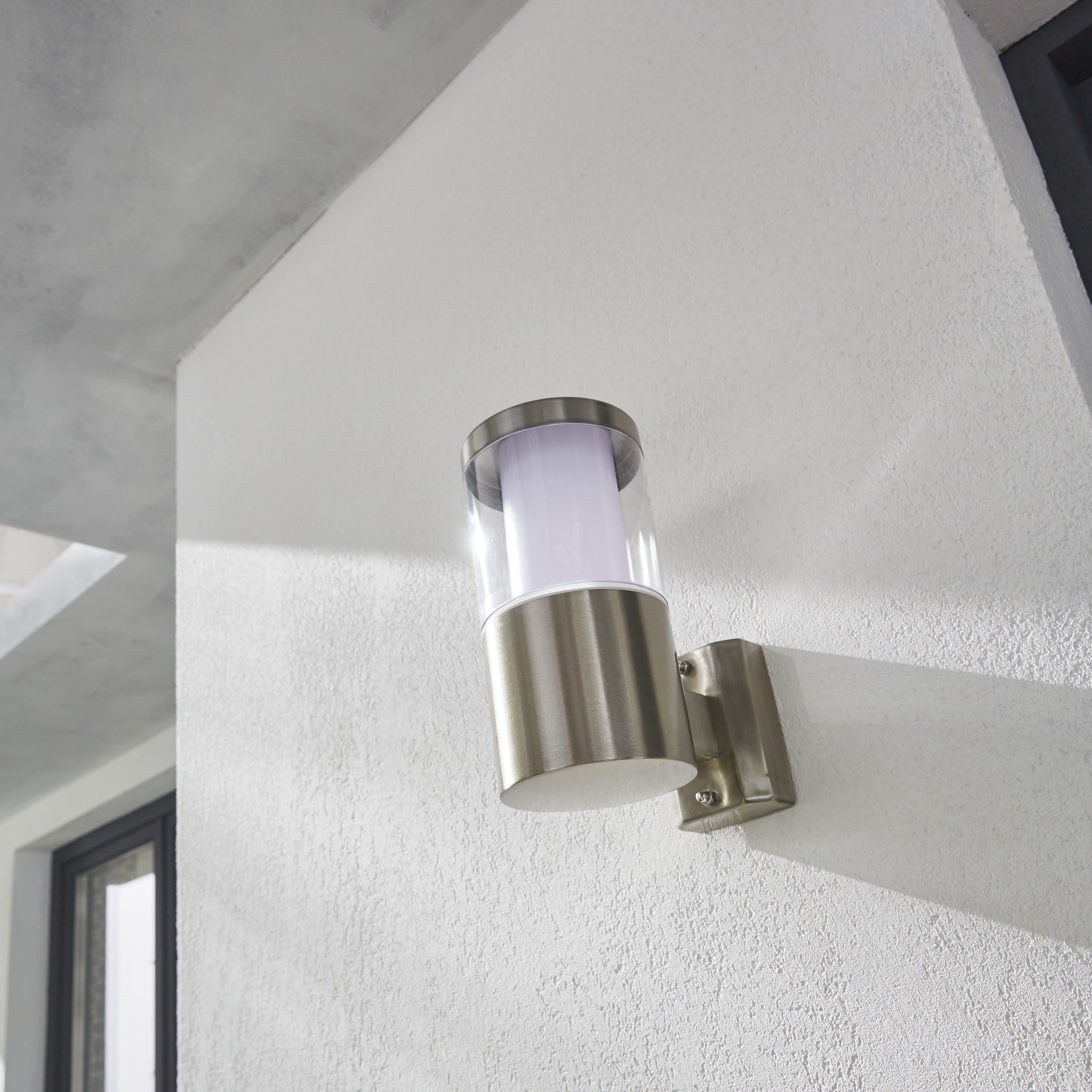 Blooma Nelchina Matt Black Mains-powered LED Outdoor Wall light 410lm