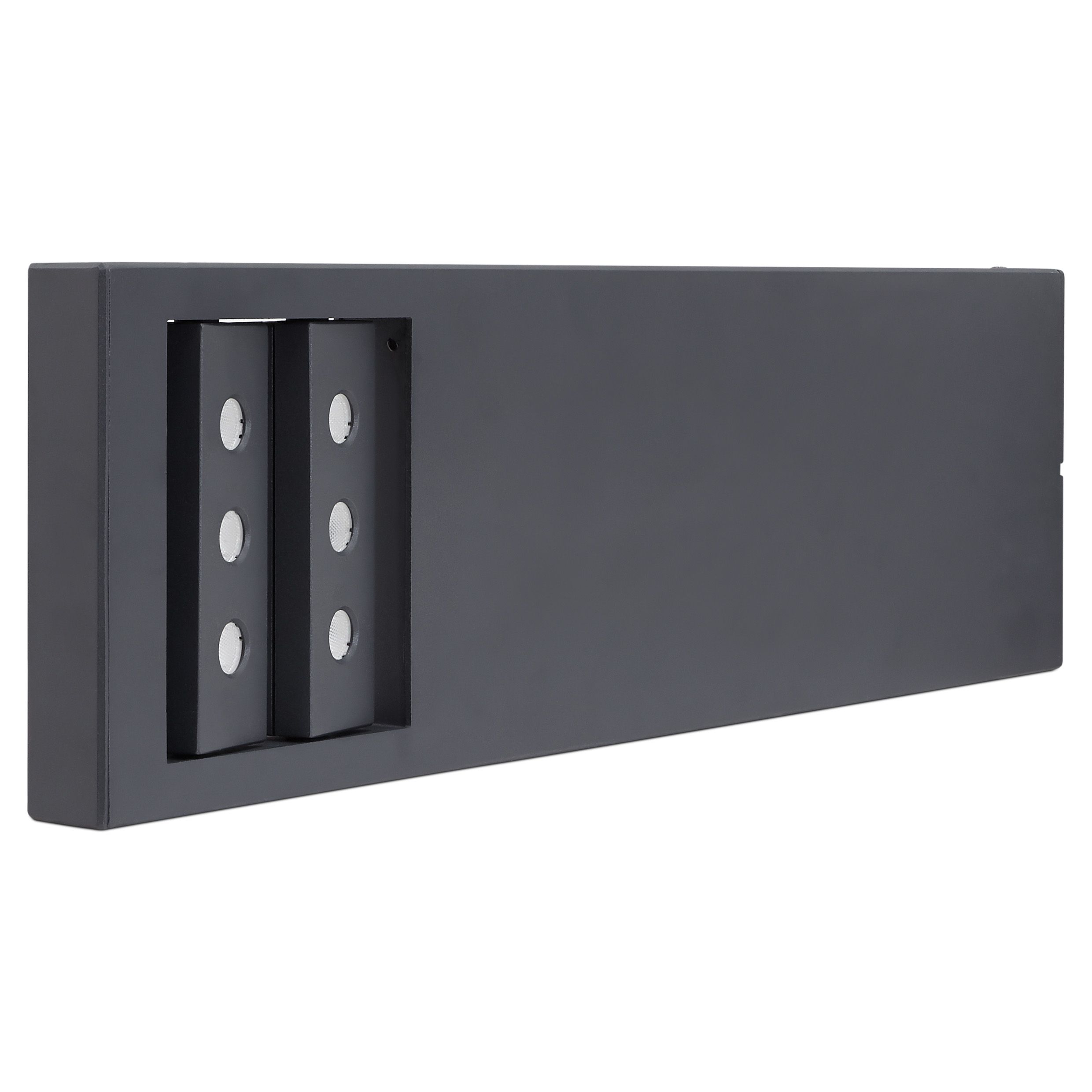 Blooma Noatak Charcoal grey Mains-powered 2 lamp LED Outdoor Post light ...