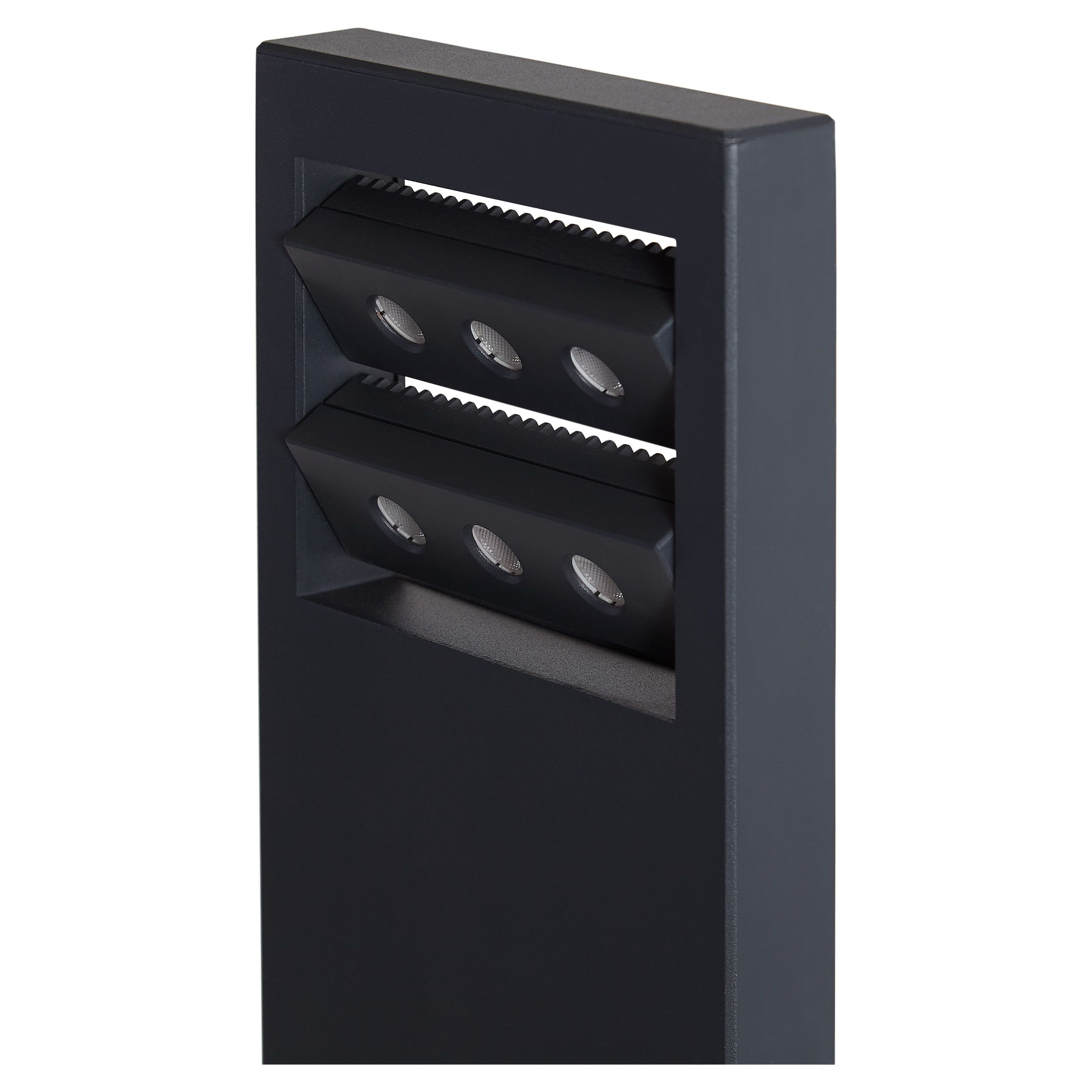 Blooma Noatak Charcoal grey Mains-powered 2 lamp LED Outdoor Post light ...