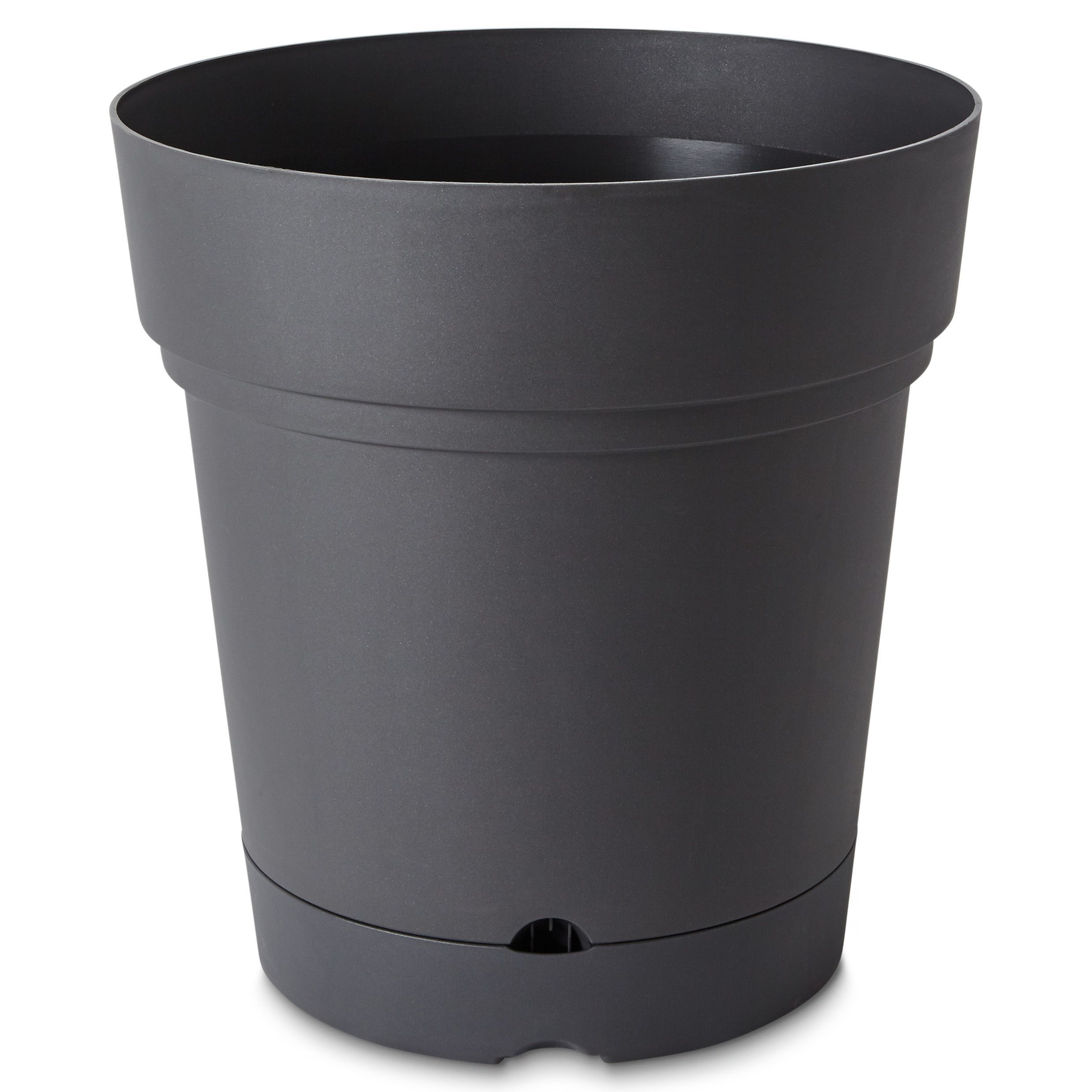Blooma Nurgul Dark grey Plastic Circular Plant pot (Dia) 58cm, (H)58cm ...