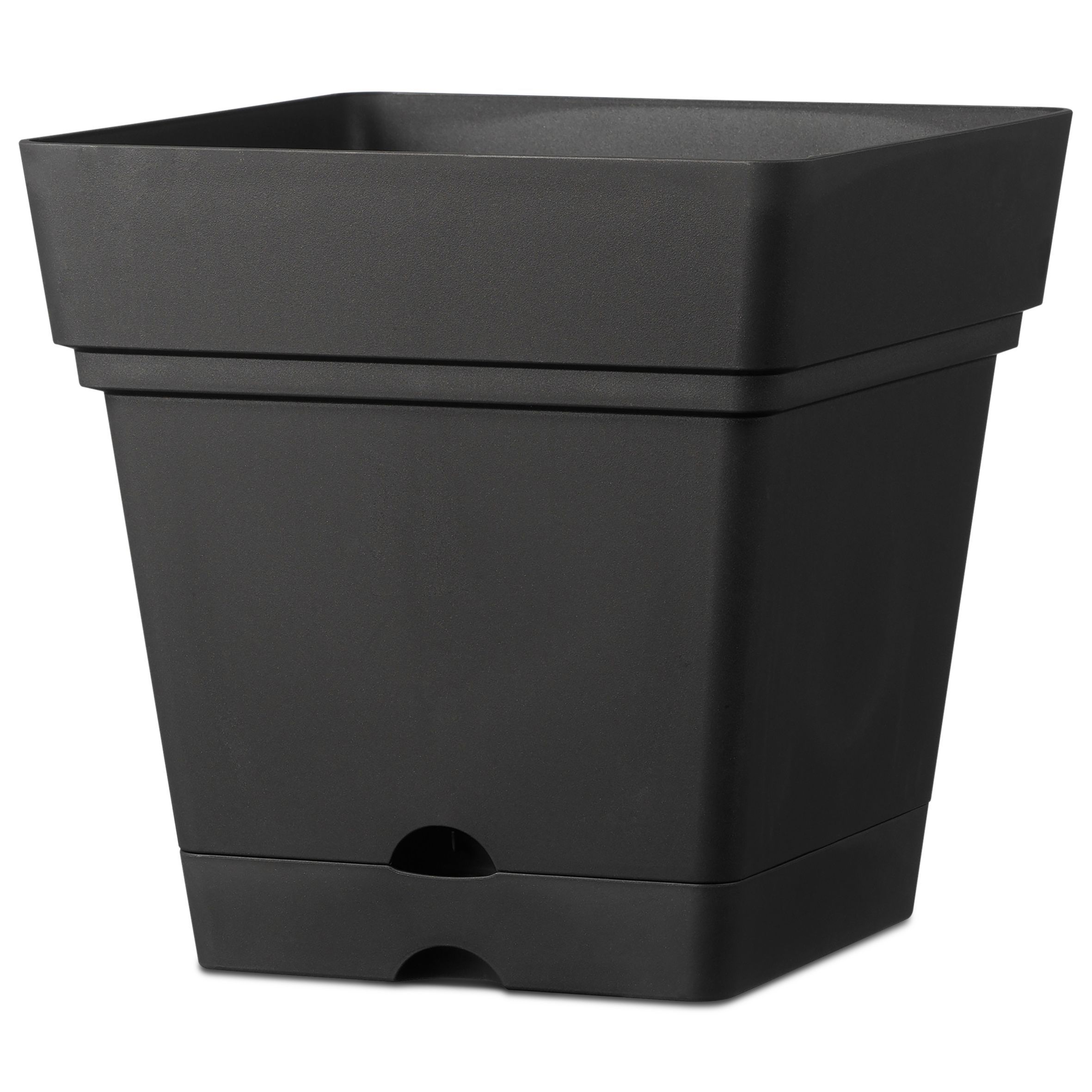 Blooma Nurgul Dark grey Plastic Square Plant pot (Dia) 38cm, (H)38.5cm ...