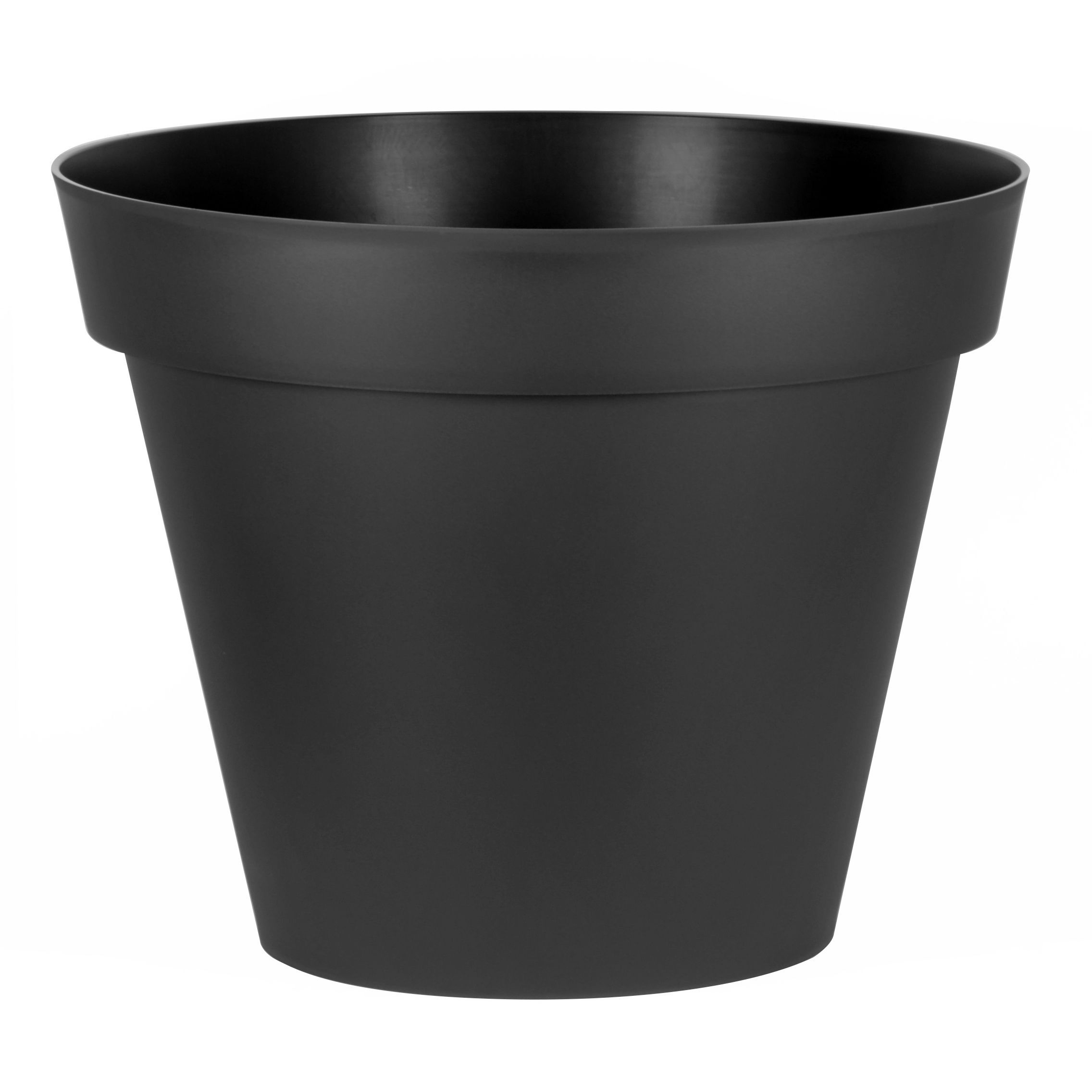 Blooma Nurgul Matt Dark grey Plastic Circular Plant pot (Dia) 100cm, (H ...