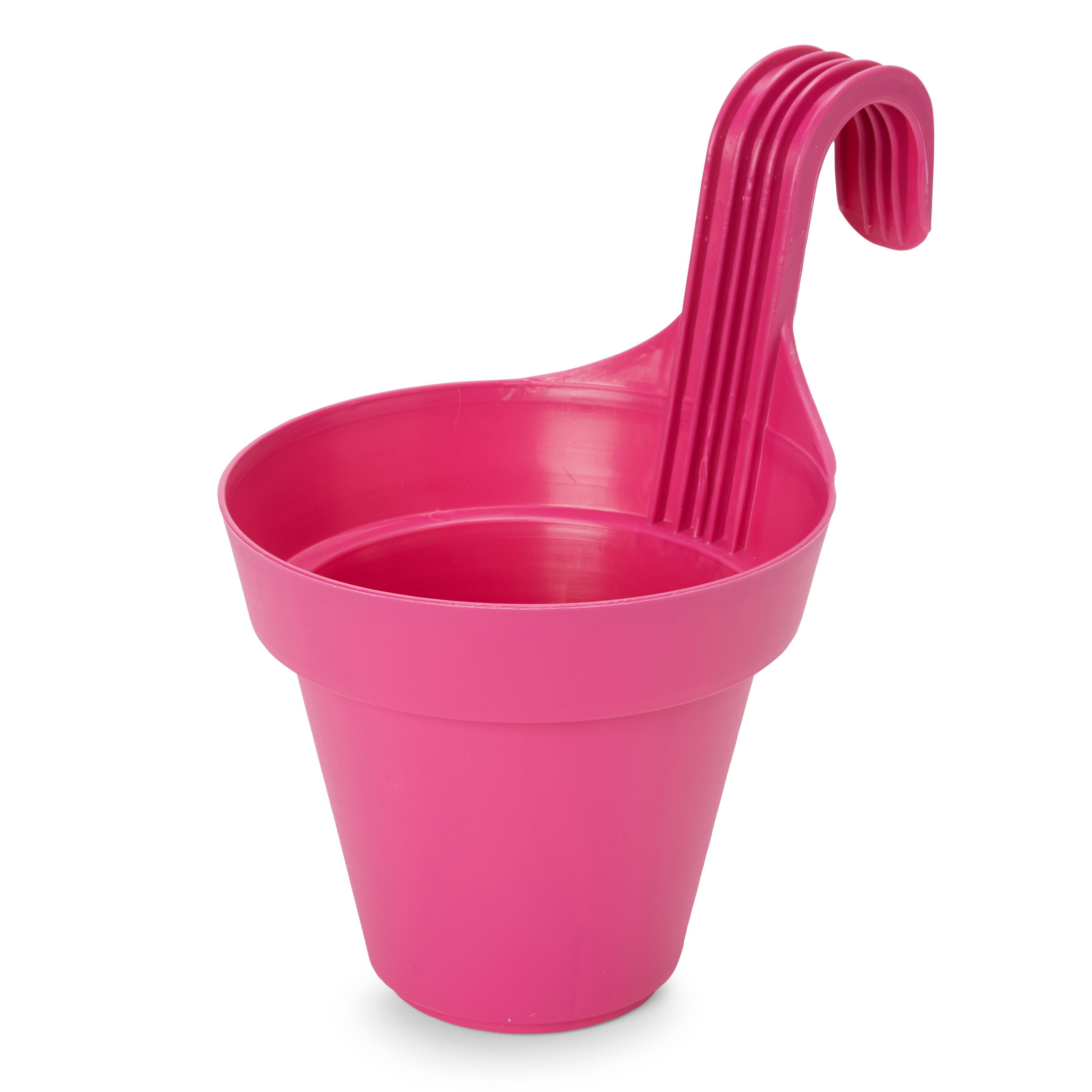 Blooma Nurgul Matt Pink Plastic Round Hanging pot (Dia) 20cm, (H)28cm ...