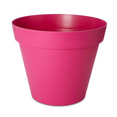 Blooma Nurgul Pink Plastic Circular Plant pot (Dia)100cm | DIY at B&Q