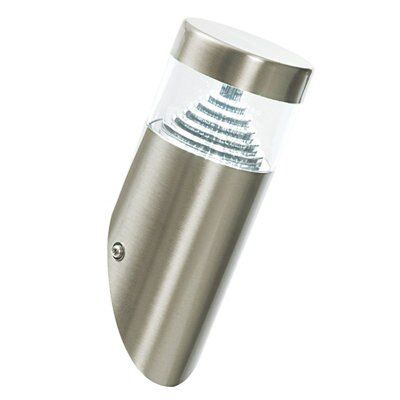 Blooma Pelias Stainless steel effect Mains-powered LED Outdoor Wall ...