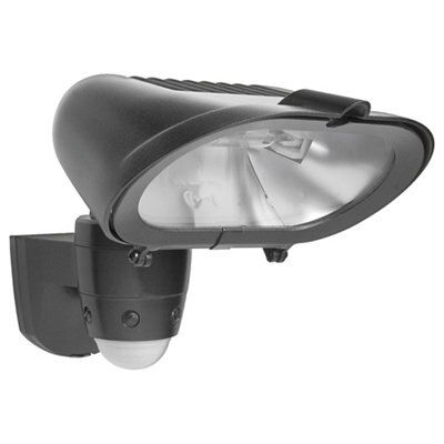 Blooma Quanta Graphite Mains-powered Outdoor Halogen PIR Wall light